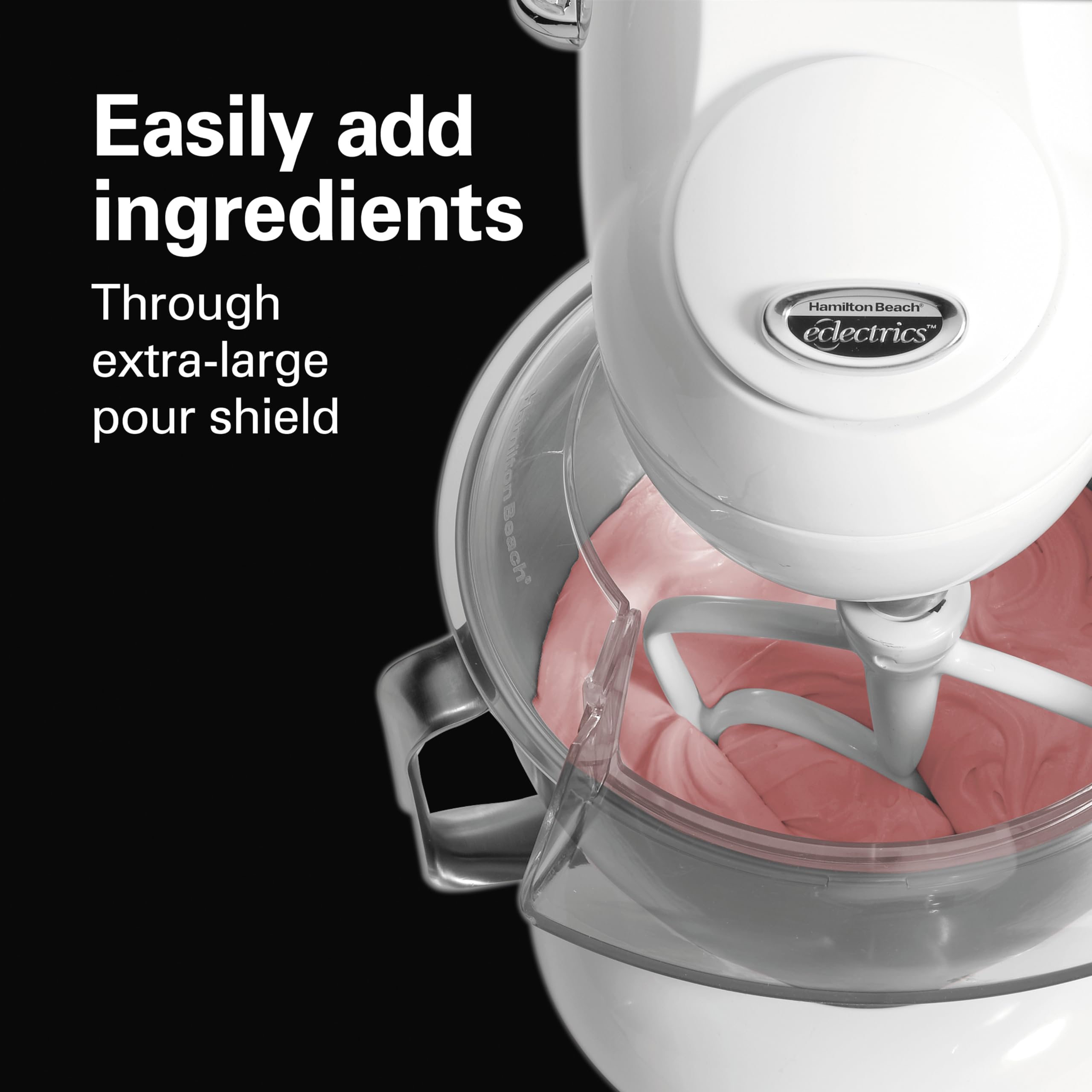 Hamilton Beach All-Metal 12-Speed Electric Stand Mixer, Tilt-Head, 4.5 Quarts, Pouring Shield, Licorice (63227)