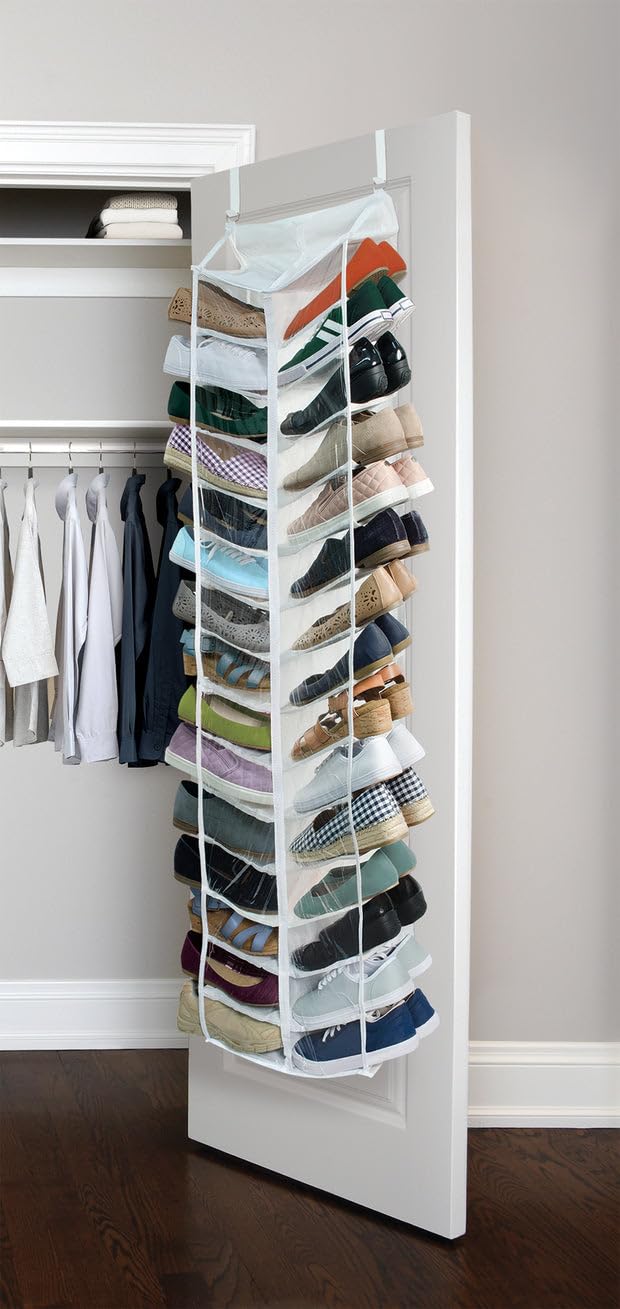 IdeaWorks 82-3054TV Away Hanging Shoe Organizer, White, 15.5"x8.25"x3.5"