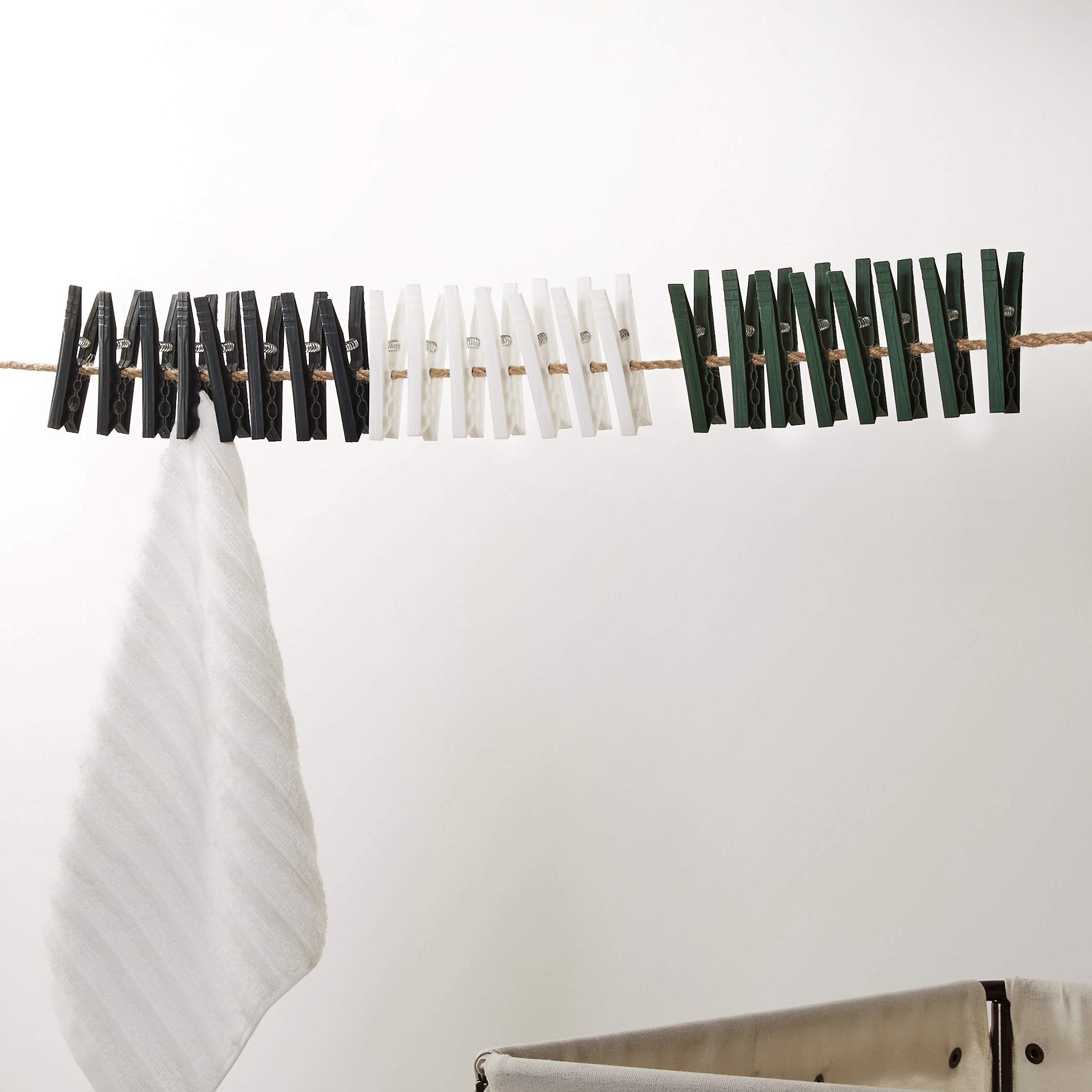Homz 1220232 Heavy Duty Plastic Clothespins 24 Count Heavy Duty Plastic Clothespins 24 Count, Navy / Green / White