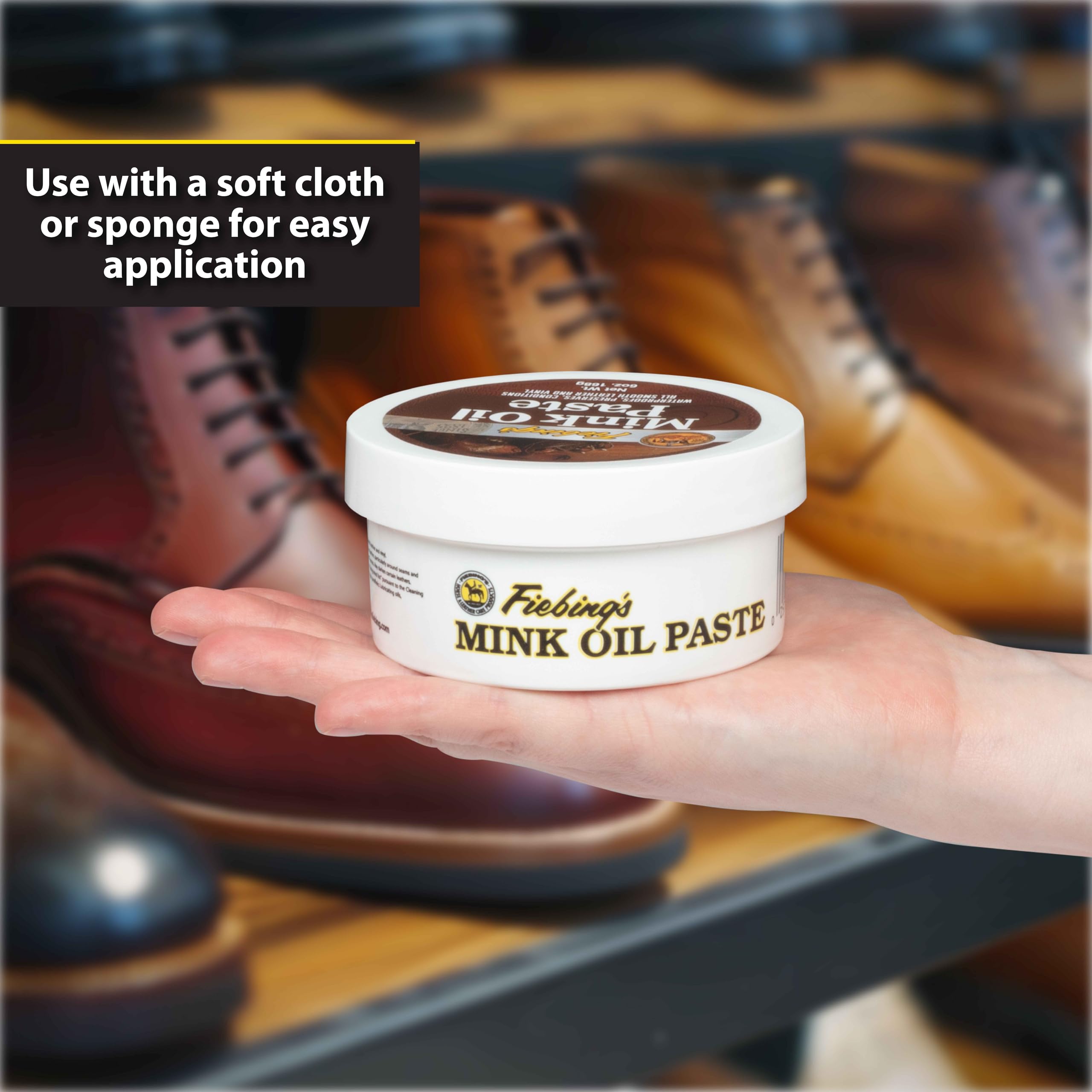 Fiebing's Mink Oil Paste, 6 Oz. - Softens, Preserves and Waterproofs Smooth Leather and Vinyl,One Size