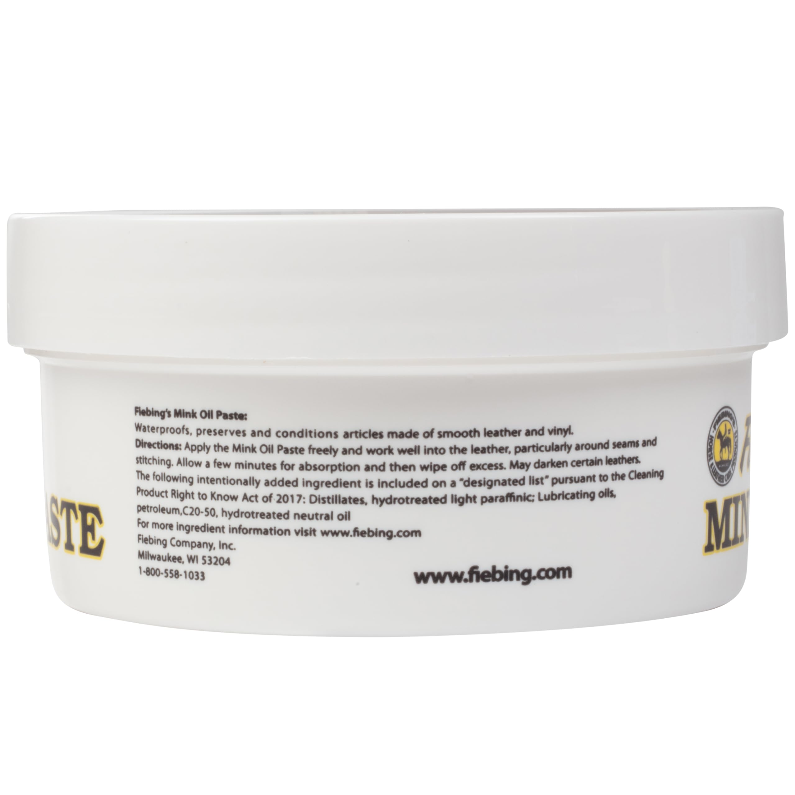 Fiebing's Mink Oil Paste, 6 Oz. - Softens, Preserves and Waterproofs Smooth Leather and Vinyl,One Size