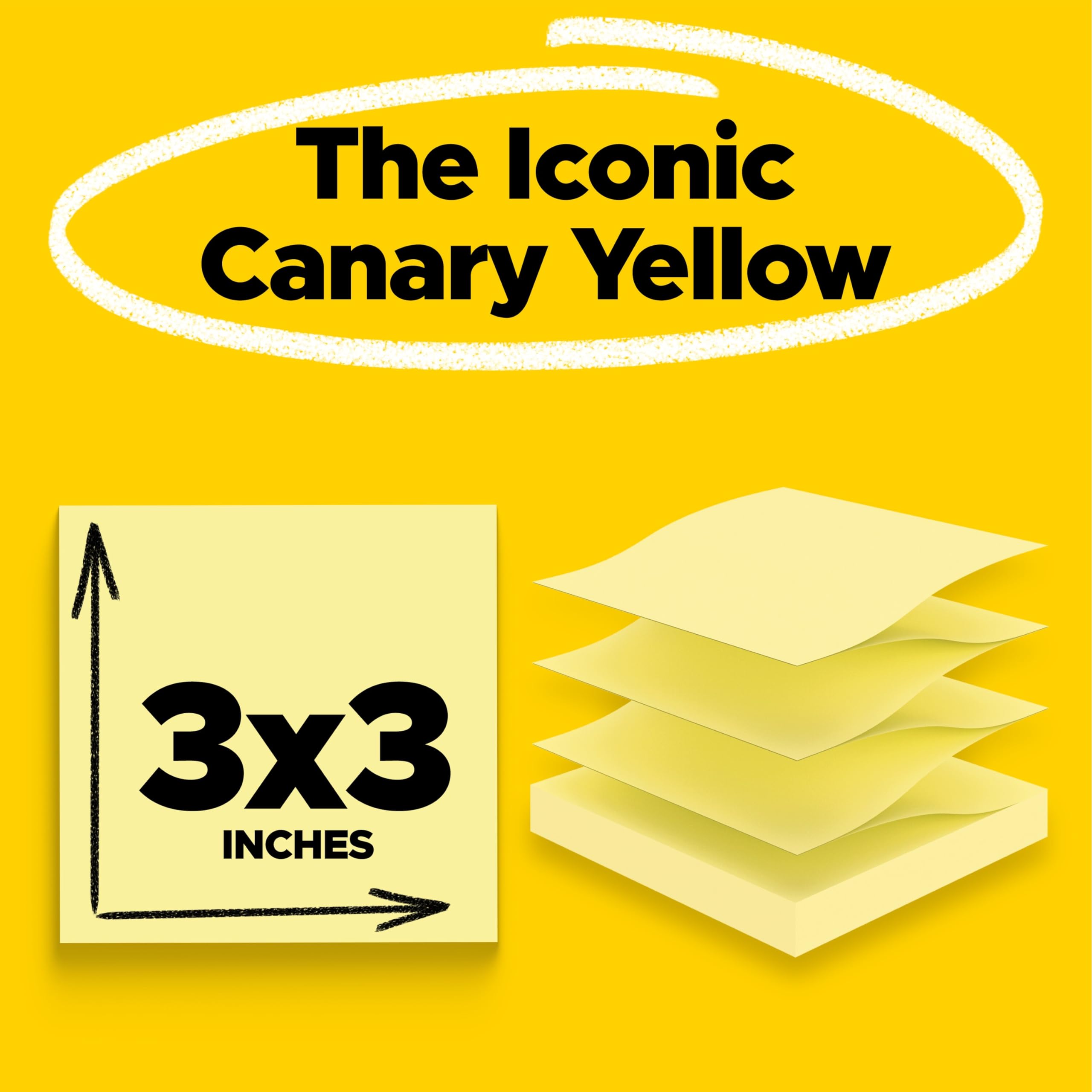 Post-it Super Sticky Pop-up Notes, 3x3 in, 12 Pads, 2x the Sticking Power, Canary Yellow, Recyclable (R330-12SSC)