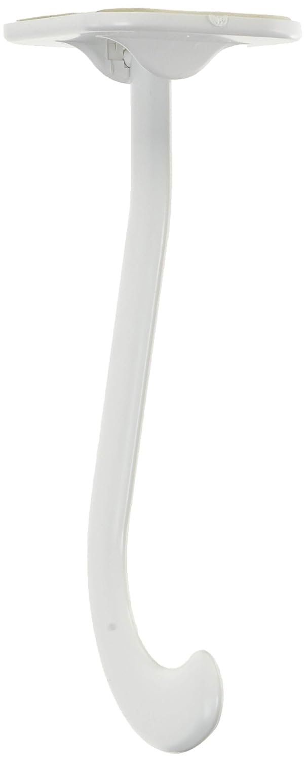 Banana Hook Hanger Under Cabinet Hook Ripens Bananas with Less Bruises | Hang Other Lightweight Kitchen Items, Folds Up Out of Sight When Not in Use, Self-Adhesive + Pre-drilled Screw Holes (White)