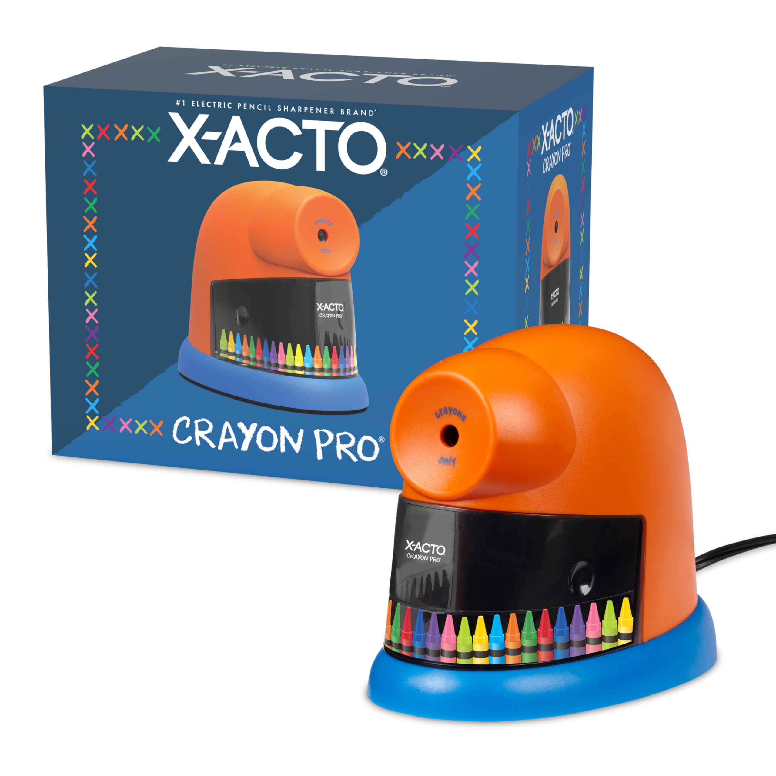 X-ACTO Crayon Pro Electric Crayon Sharpener, Electric Sharpener with SafeStart Automatic Motor, Great for Home or Schools