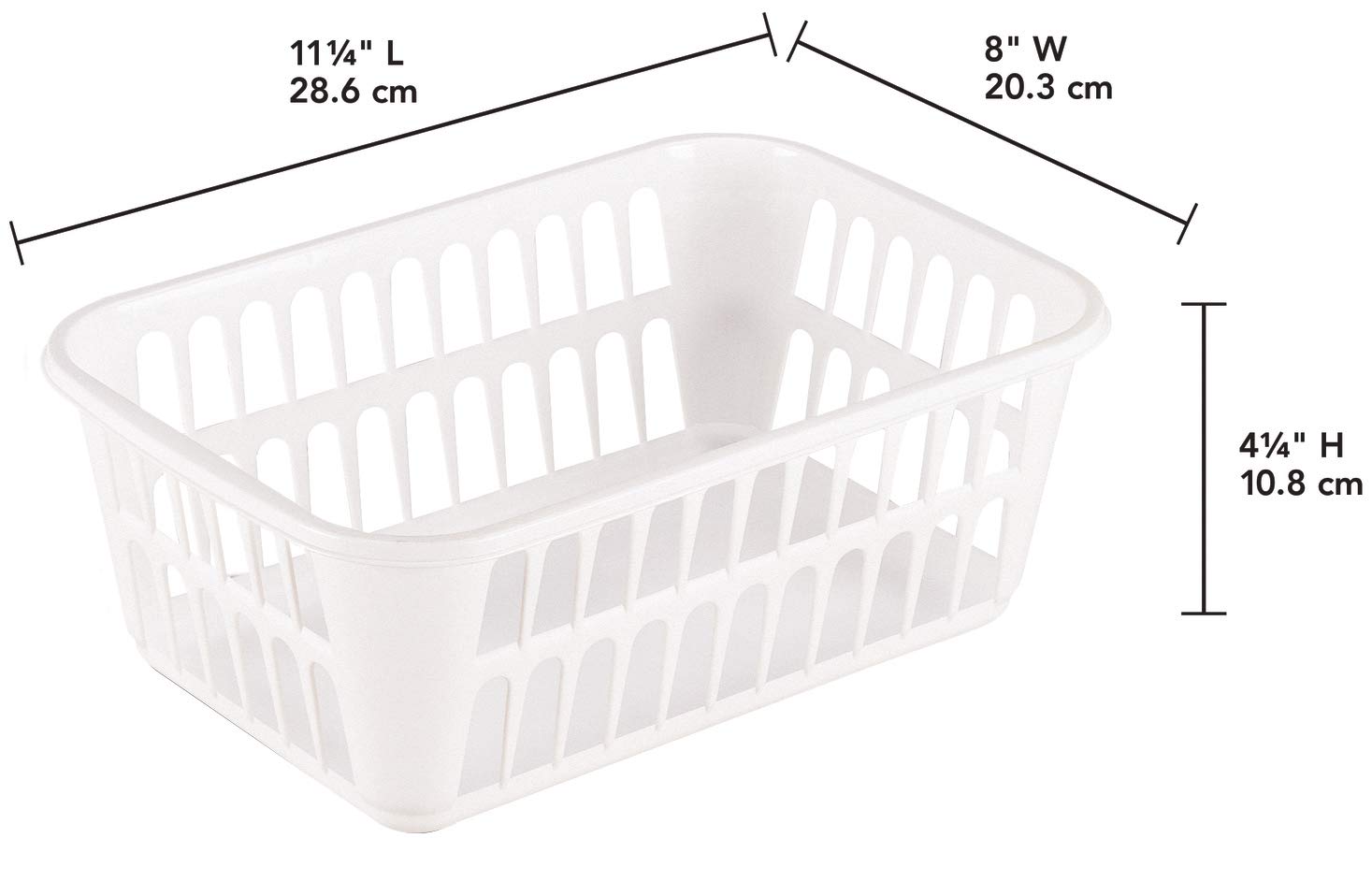 STERILITE Medium Plastic Basket, White, 1-Pack