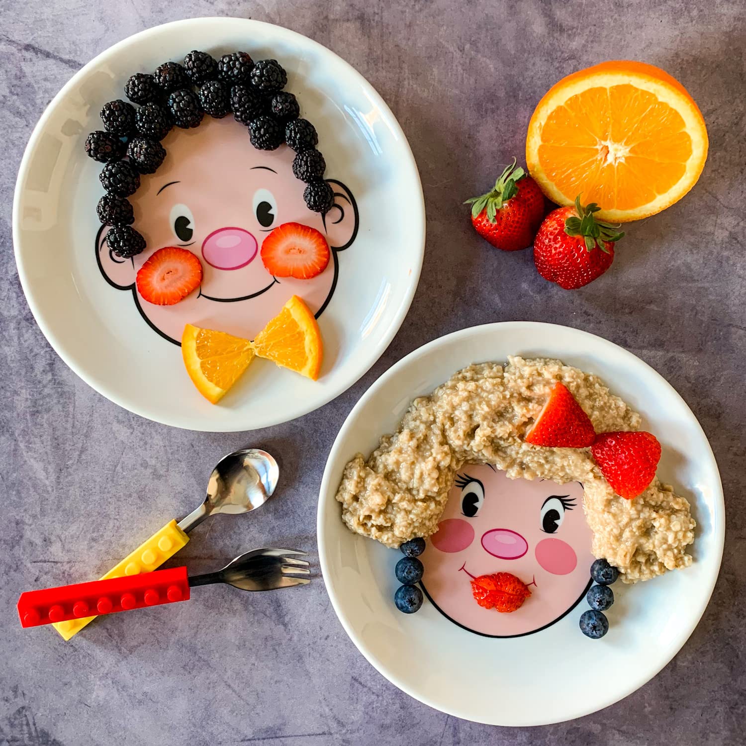 Genuine Fred MR. FOOD FACE Kids' Ceramic Dinner Plate