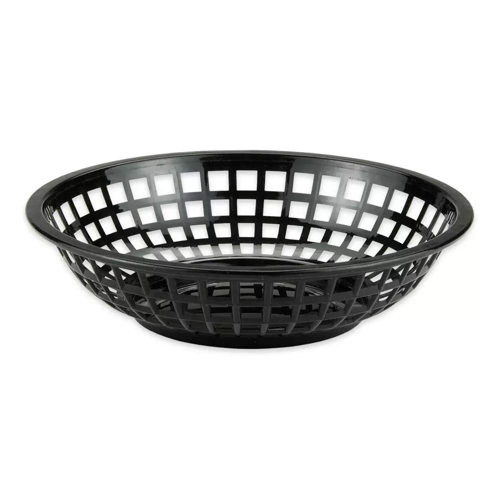 GET RB-820-BK Round Serving / Bread Basket, 8", Black (Set of 12)