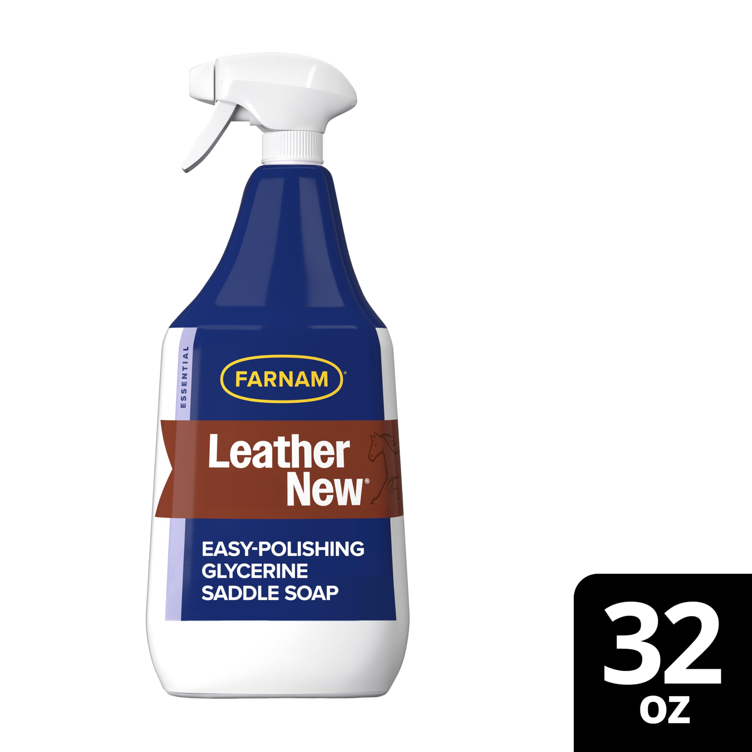 Farnam Leather New Easy-Polishing Glycerine Saddle Soap and Leather Saddle Cleaner, Protects and Preserves Leather, Cleans, Conditions and Polishes, 32 Oz.