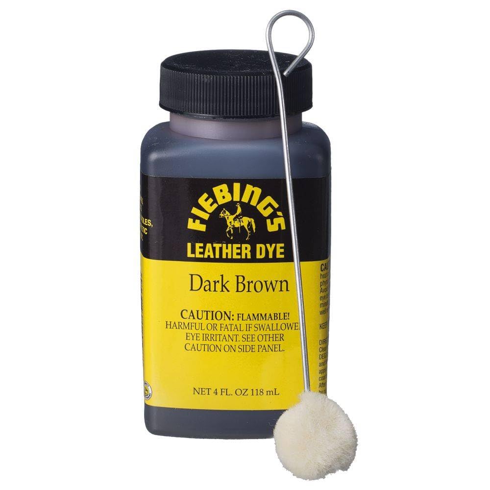 Fiebing's Leather Dye - Alcohol Based Permanent Leather Dye - 4 oz - Dark Brown