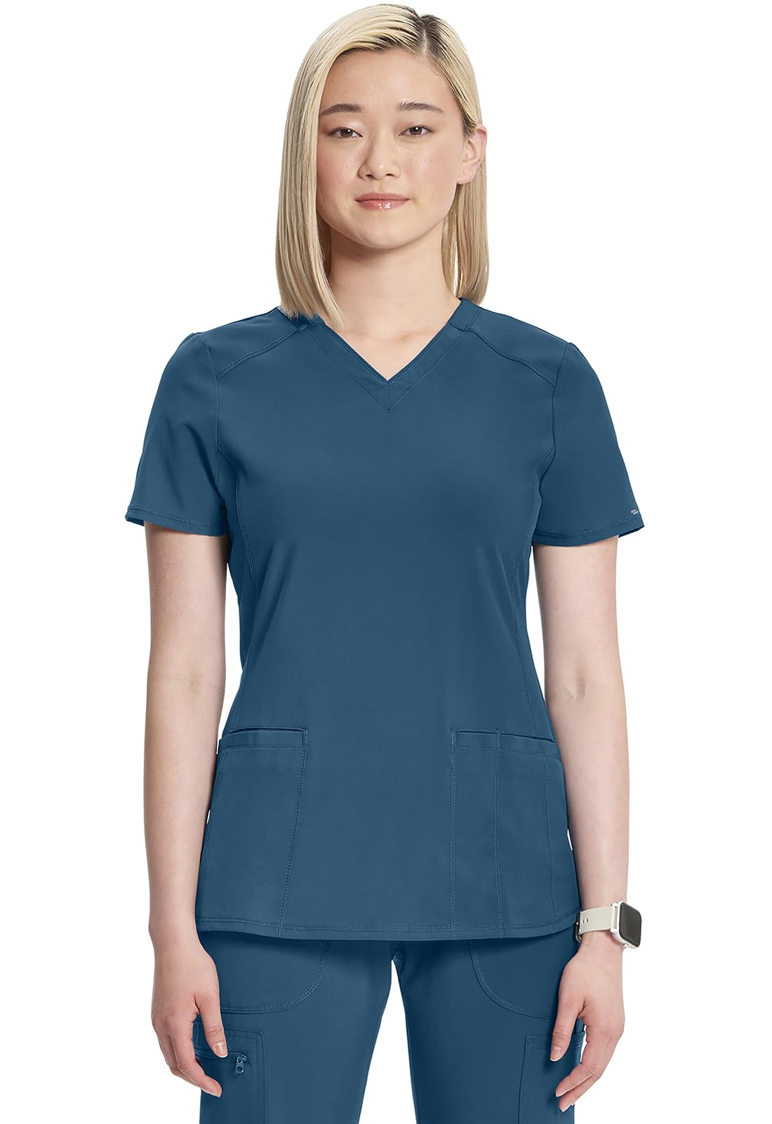 Cherokee Infinity Women Scrubs Top V-Neck CK865A, M, Caribbean Blue