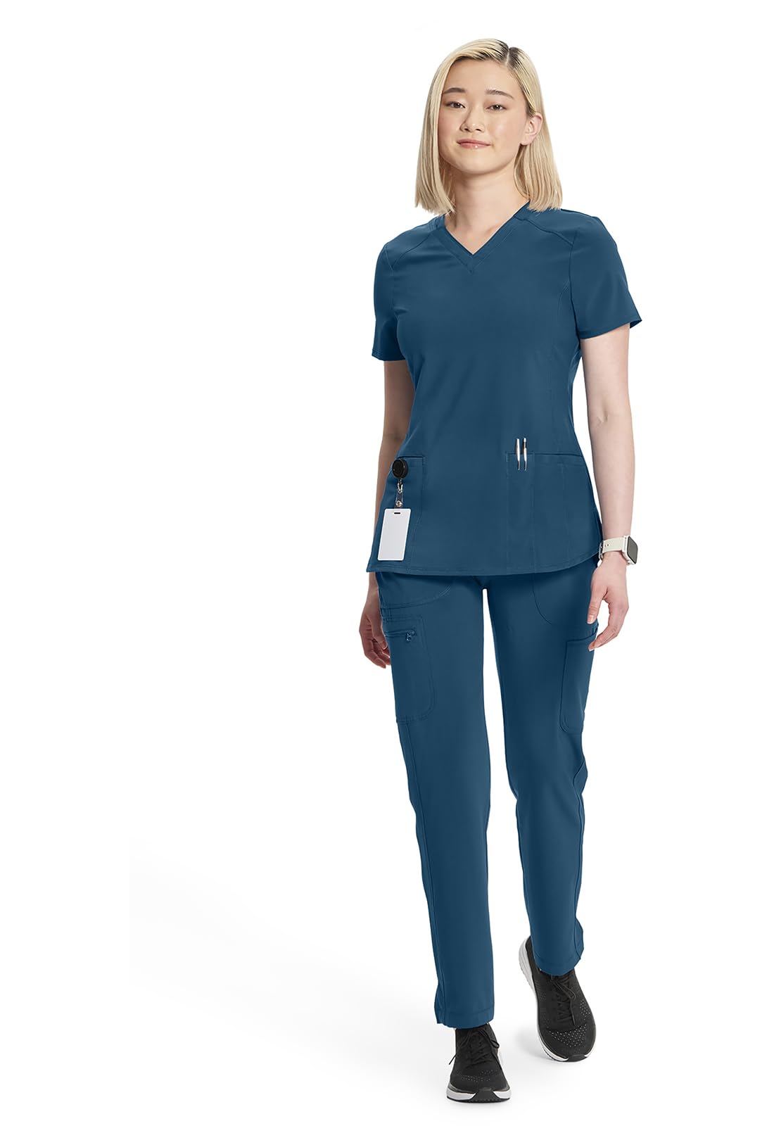 Cherokee Infinity Women Scrubs Top V-Neck CK865A, M, Caribbean Blue