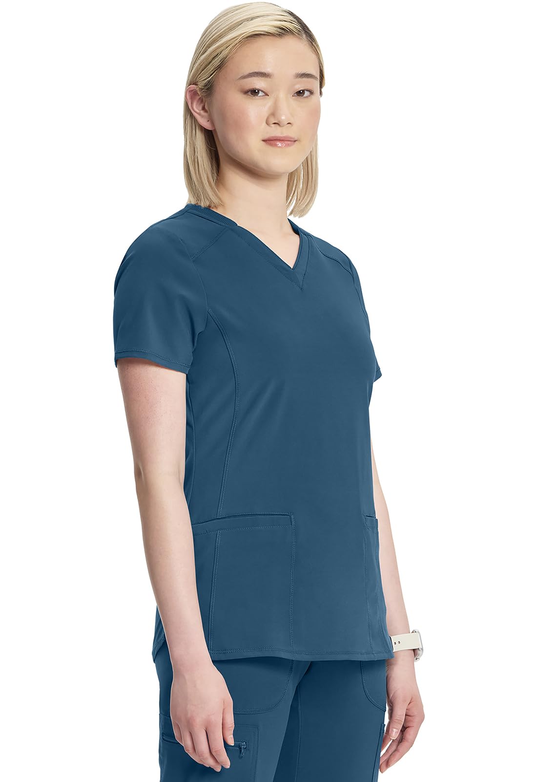 Cherokee Infinity Women Scrubs Top V-Neck CK865A, M, Caribbean Blue