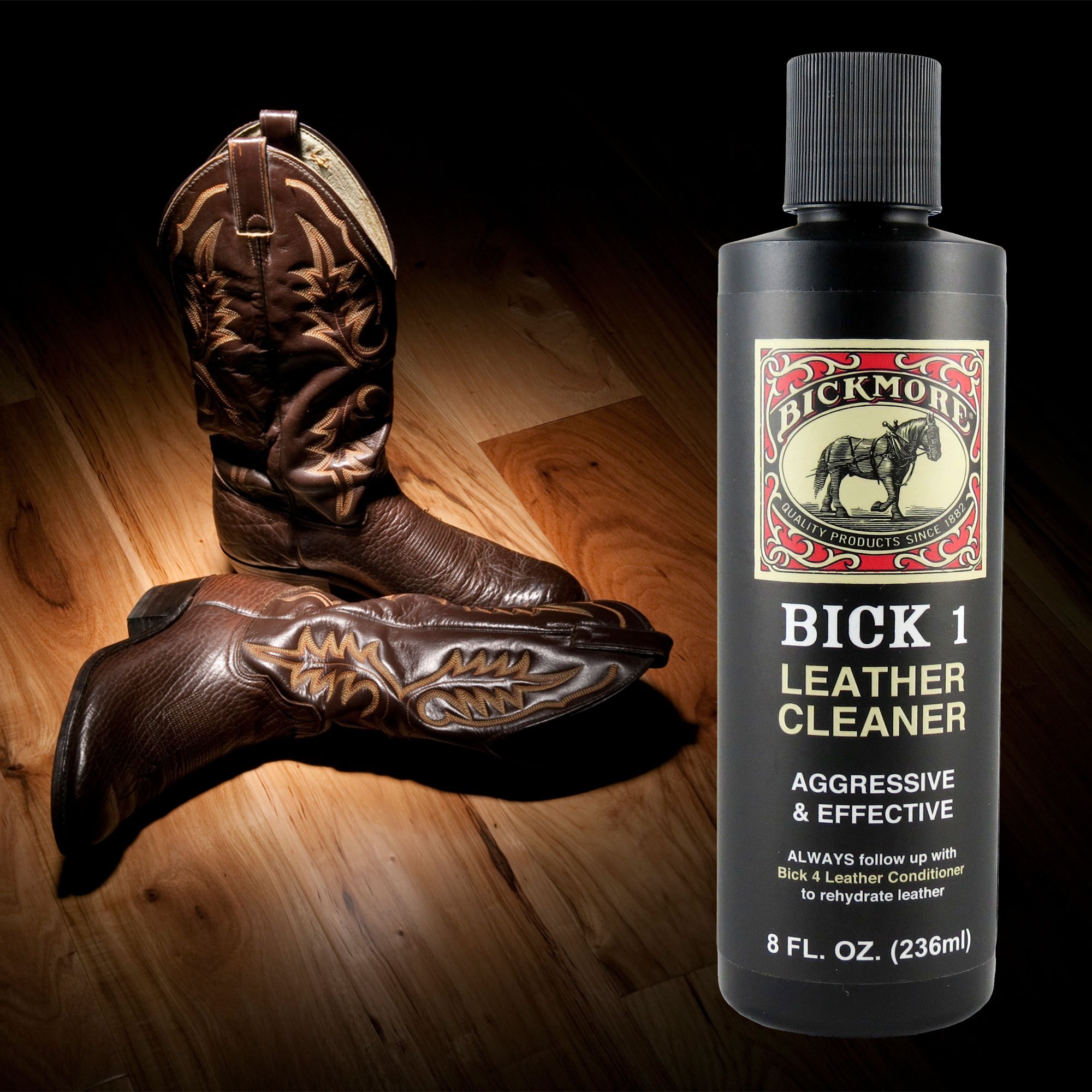 Bickmore Bick 1 Leather Cleaner 8 oz - Clean Dirt, Oil, Sweat, Salt, and Water Stains from All Colored, White, and Black Leather