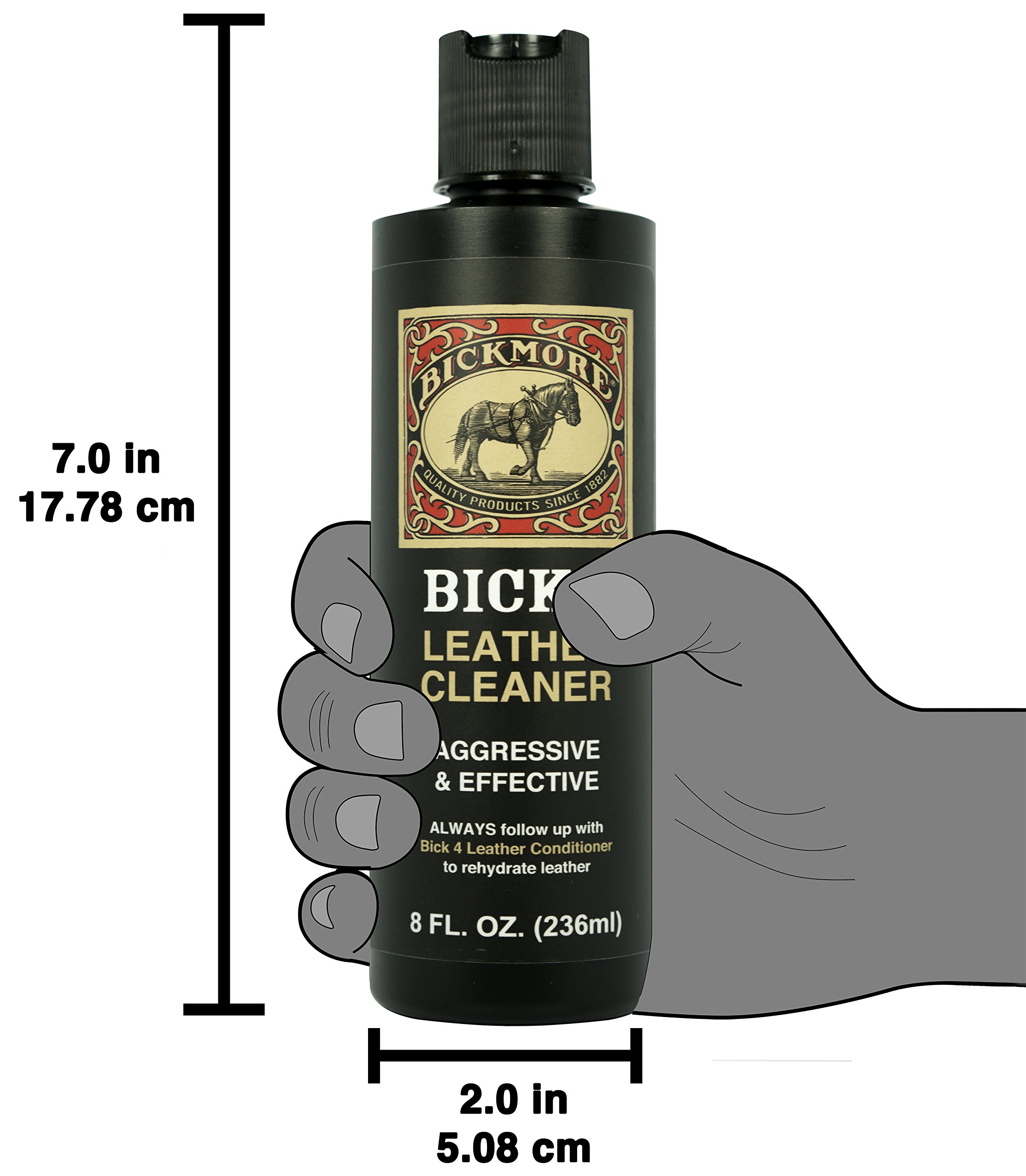 Bickmore Bick 1 Leather Cleaner 8 oz - Clean Dirt, Oil, Sweat, Salt, and Water Stains from All Colored, White, and Black Leather