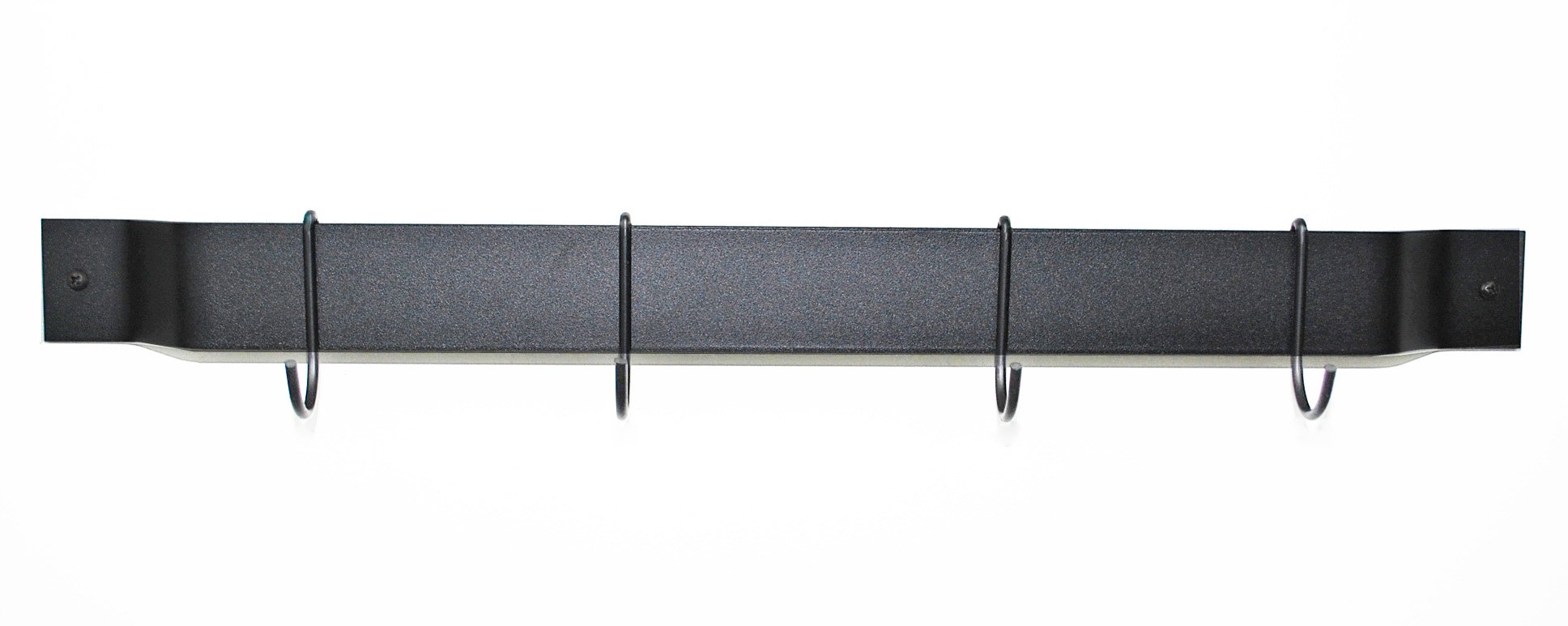 Rogar 24" Black Bar Rack with 4 Black Hooks
