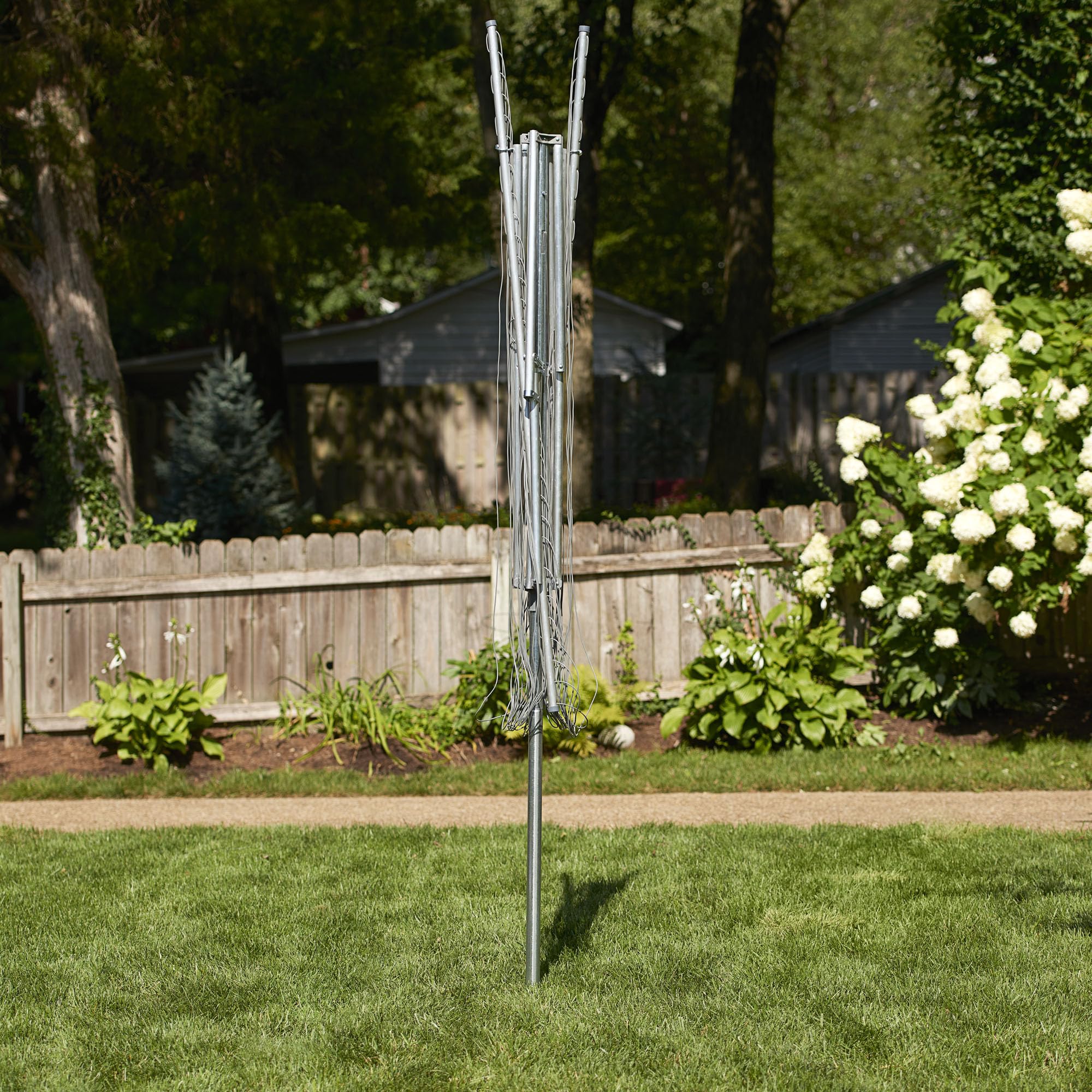 Household Essentials 17140-1 Rotary Outdoor Umbrella Drying Rack | Steel | 30-Lines with 182 ft. Clothesline