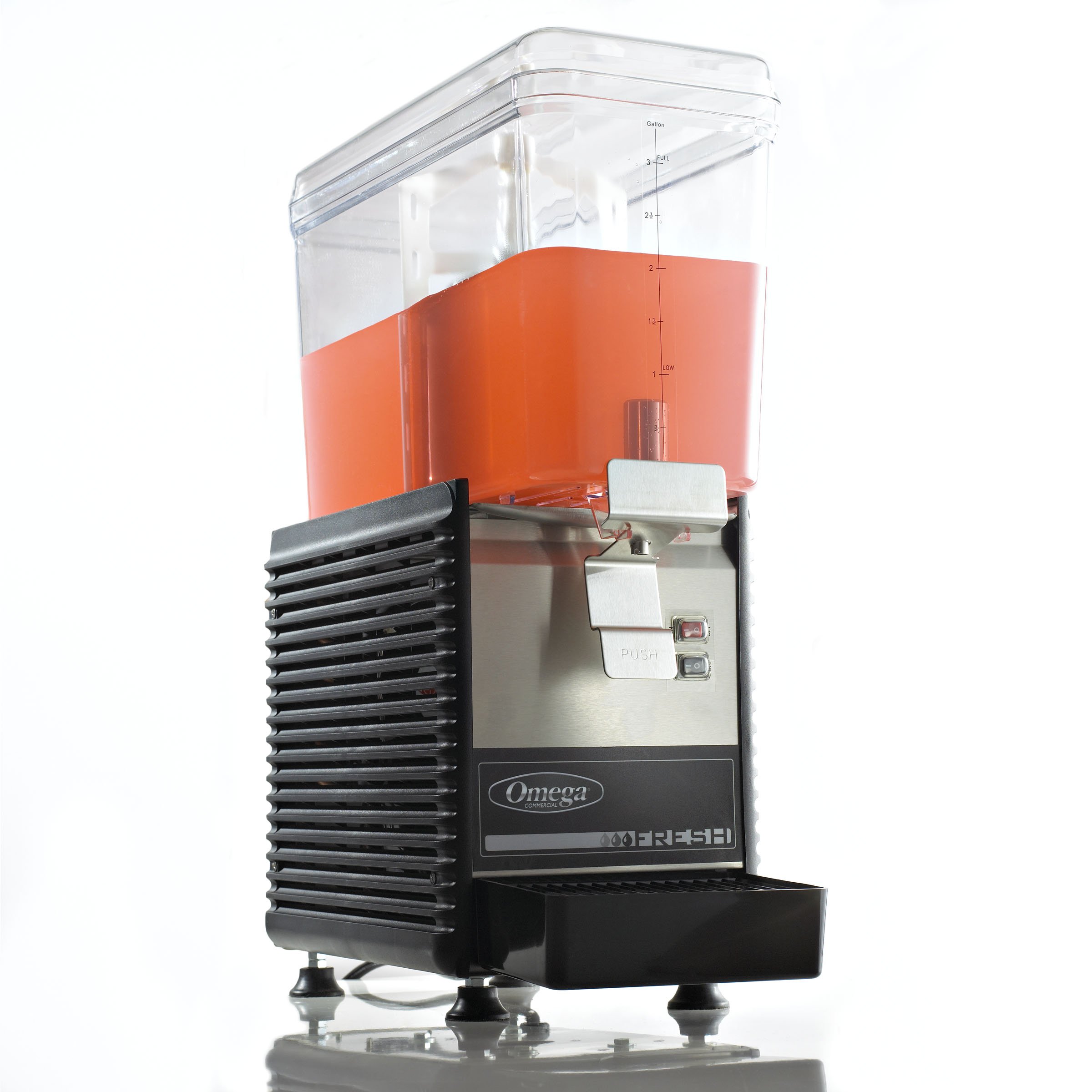 Omega OSD10 Commercial 1/3-Horsepower Drink Dispenser with 3-Gallon Container, Black