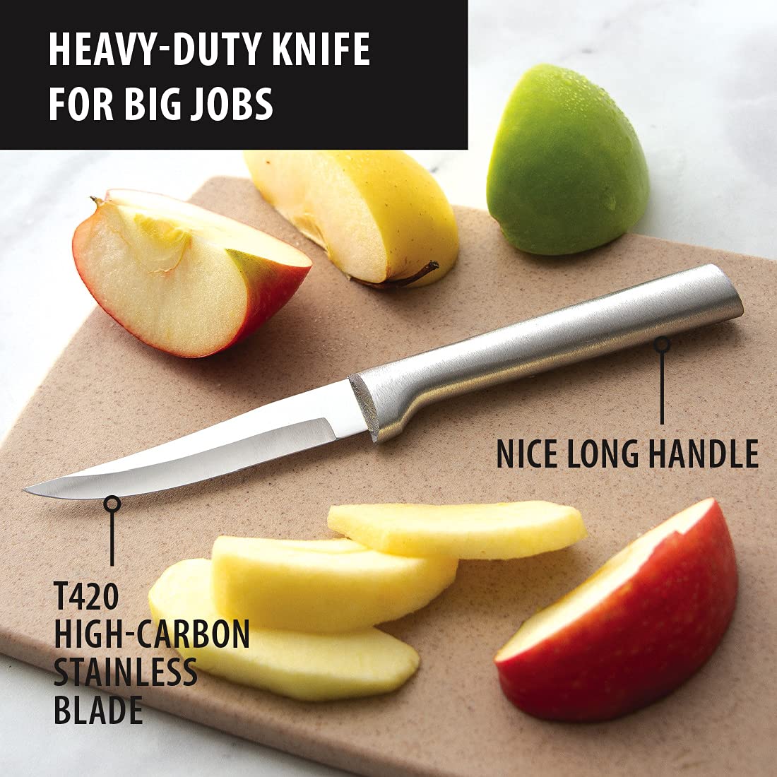 Rada Cutlery Heavy Duty Paring Knife –Stainless Steel Blade With Aluminum Handle, 7-1/8 Inches, Color-Silver