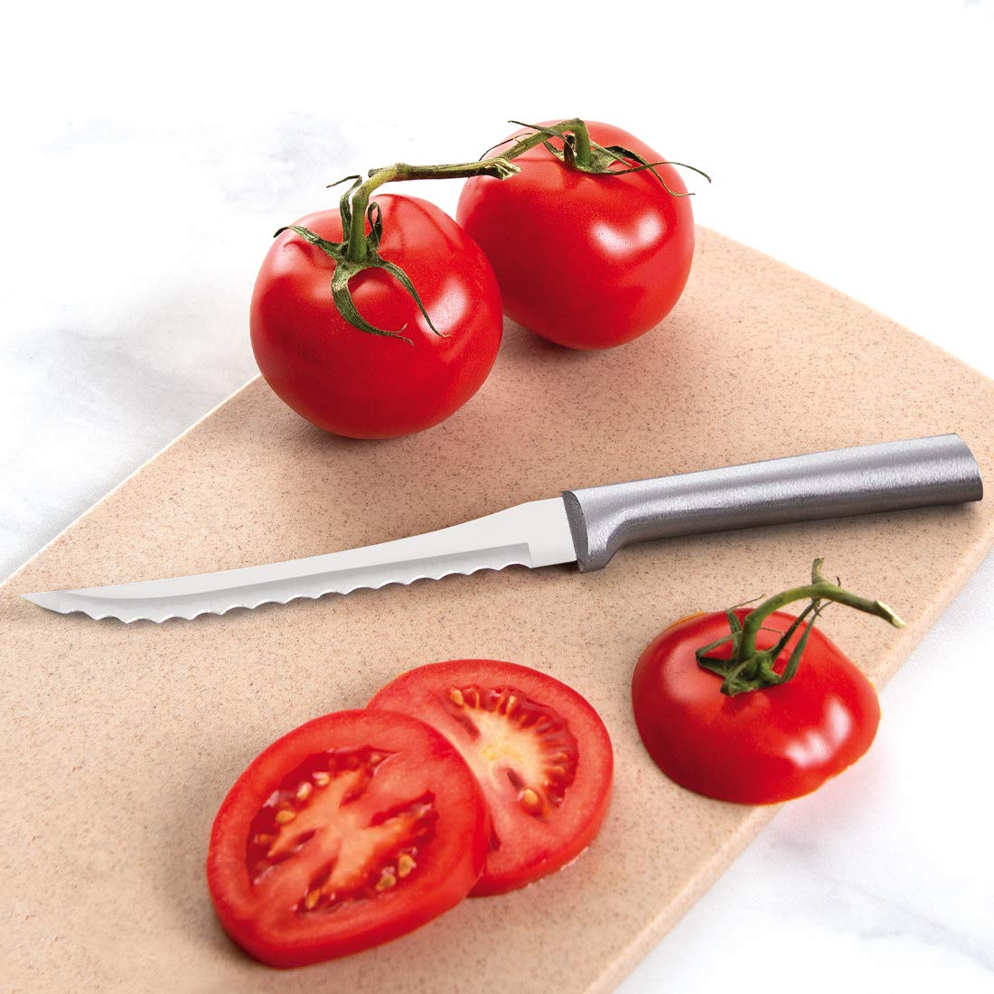 Rada Cutlery Cooking Essentials Knife Starter Gift 3 Piece Stainless Steel Set With Brushed Aluminum, Made in the USA, Silver Handle