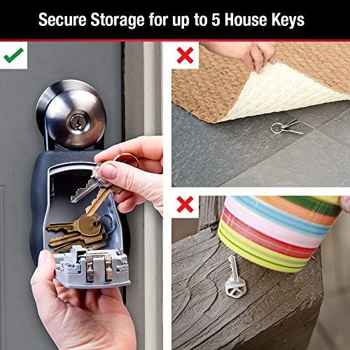 Master Lock Key Lock Box, Outdoor Lock Box for House Keys, Key Safe with Combination Lock, 5 Key Capacity, 5400EC