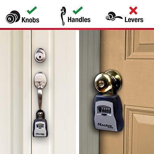 Master Lock Key Lock Box, Outdoor Lock Box for House Keys, Key Safe with Combination Lock, 5 Key Capacity, 5400EC