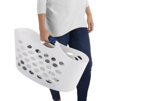 Rubbermaid Flex 'n Carry Laundry Hamper, 2.2-Bushel, White (FG260004WHTRB)