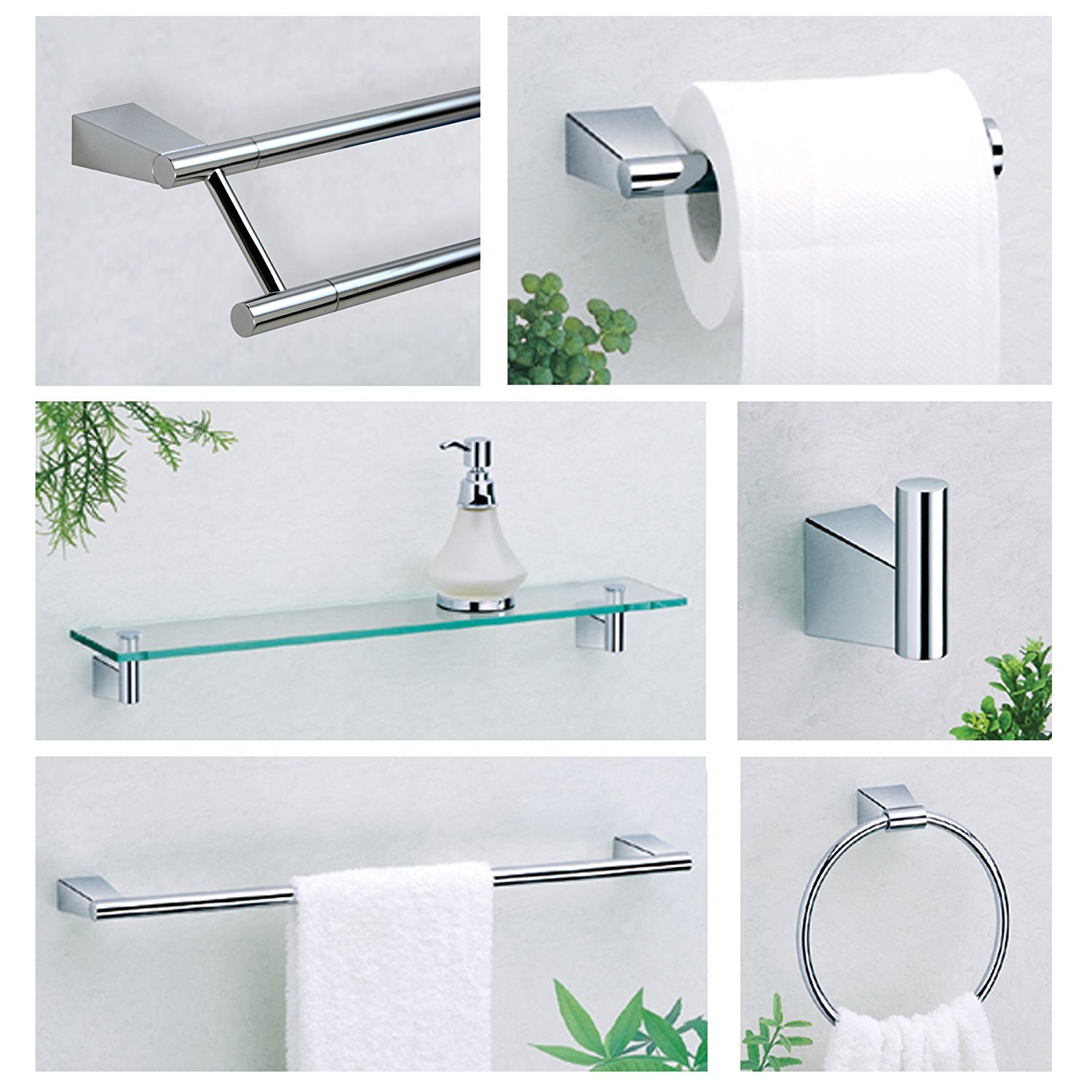 Gatco 4716 Bleu Glass Shelf, Chrome