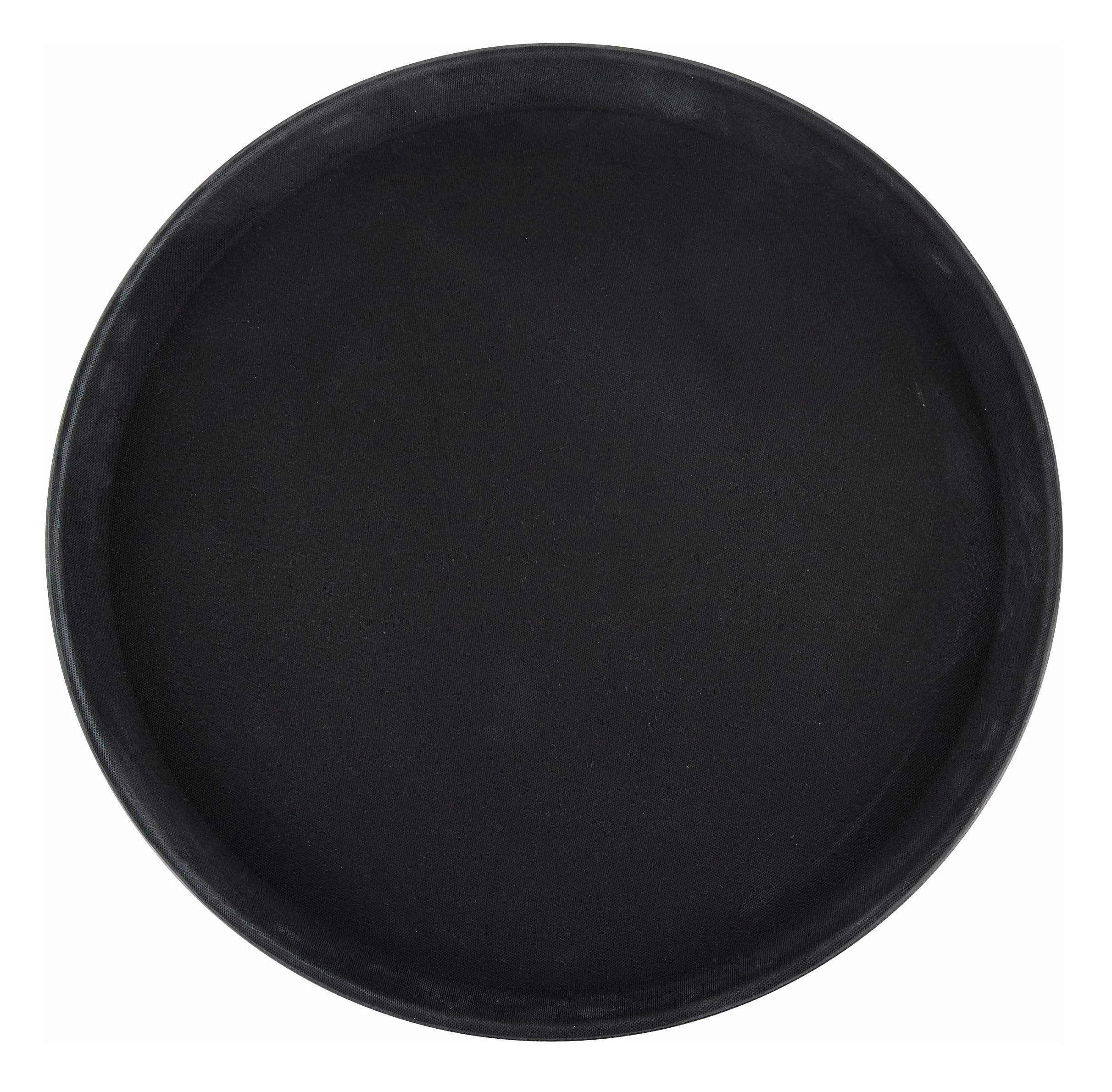 Winco Easy Hold Round Tray, 11-Inch, Black