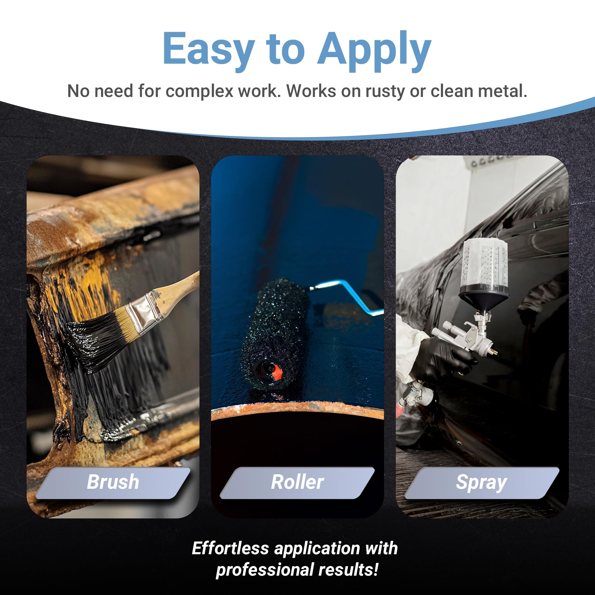 RUST BULLET - BlackShell - Black Rust Inhibitor, Rust Preventive Coating - UV Resistant Rust Treatment - Quart