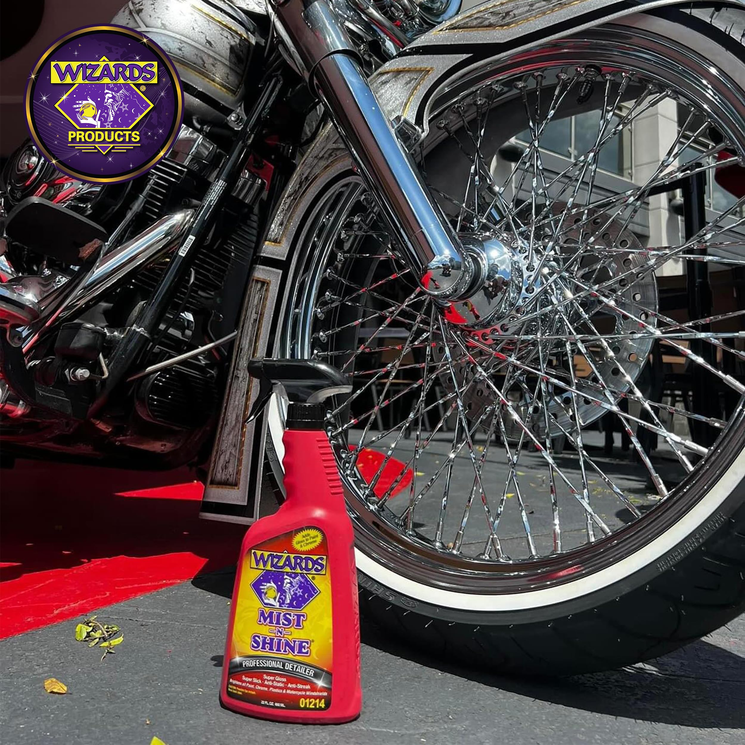 WIZARDS - Mist-N-Shine Professional Detailer, High-Gloss Car Detailing and Surface Cleaner Spray (22 oz.)