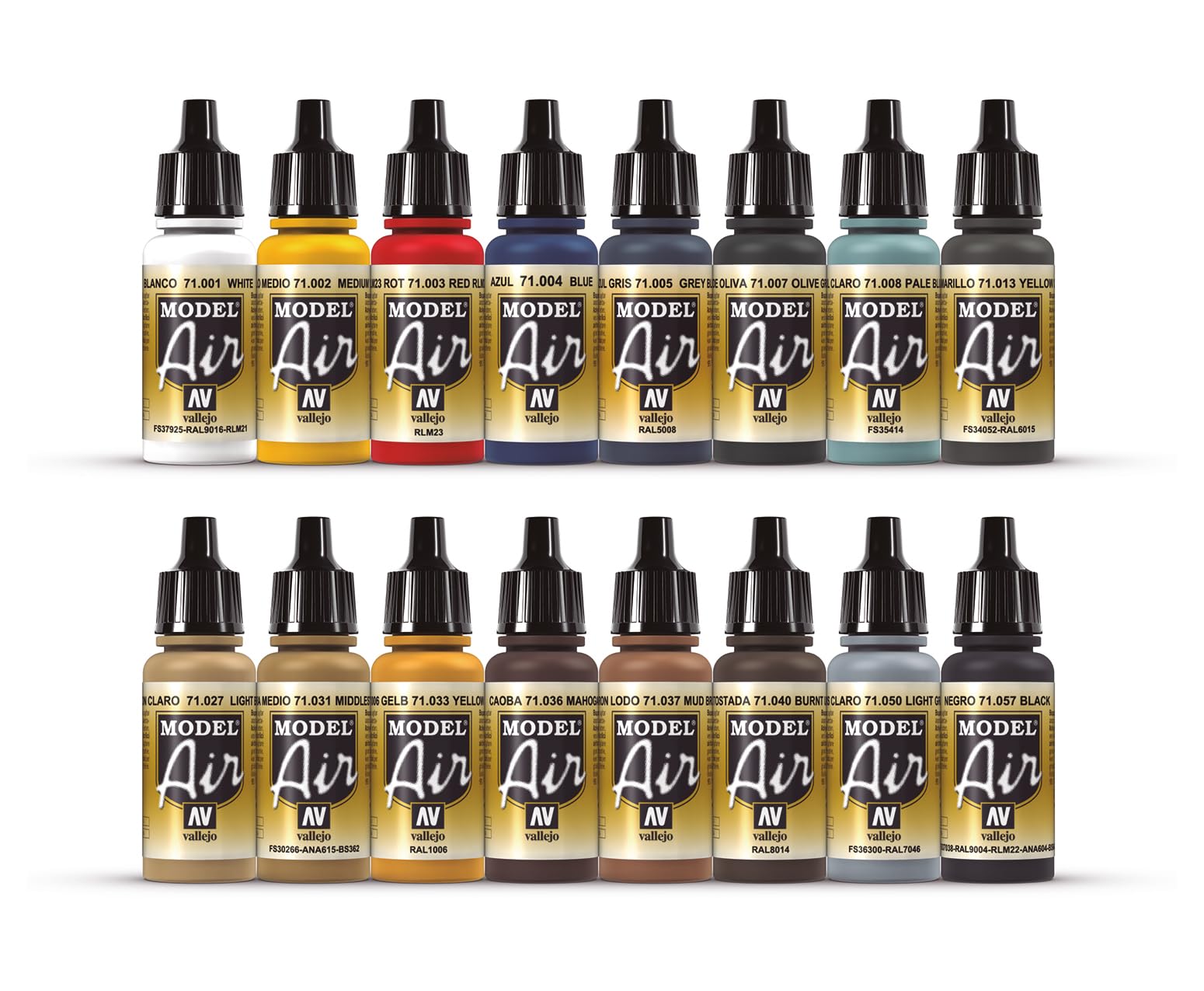 Vallejo WWII Allied Model Air Paint, 17ml (Pack of 16)