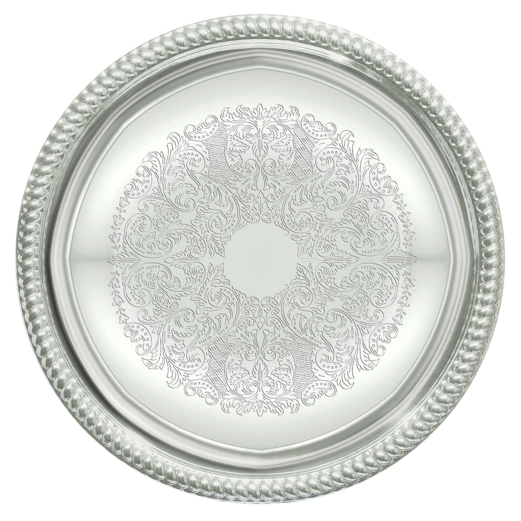 Winco CMT-14 Round Tray, 14-Inch, Chrome,Medium