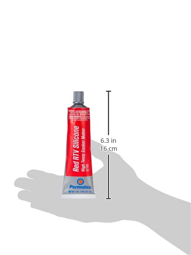 Permatex 81160 High-Temp Red RTV Silicone Gasket, 3 oz
