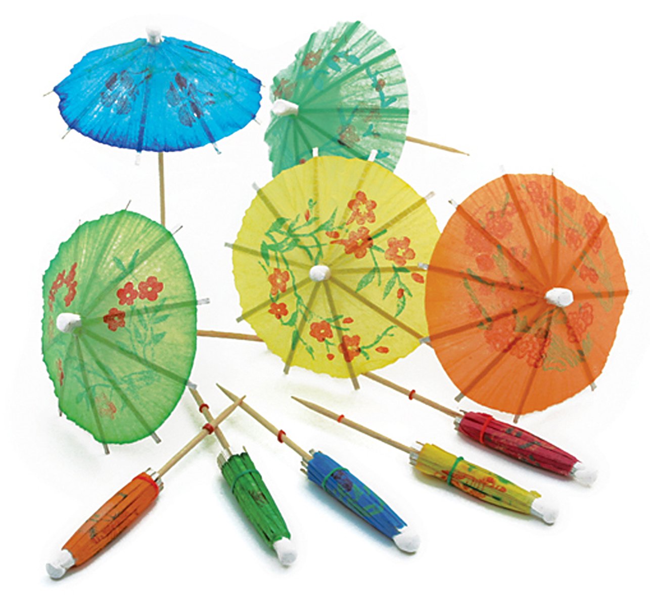 Norpro, Multicolored 24-Pack Decorative Cocktail Umbrella Picks, 4â€/10 cm