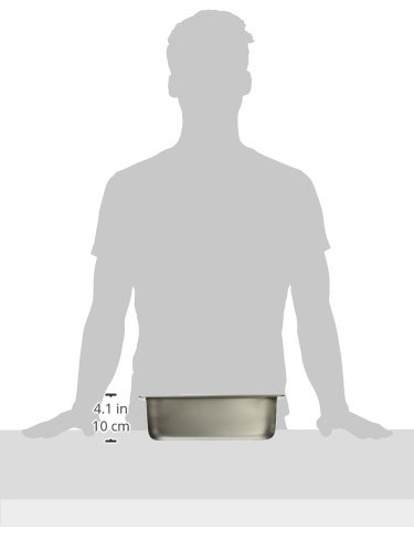Winco 1/3 Size Pan, 4-Inch,Stainless Steel,Medium