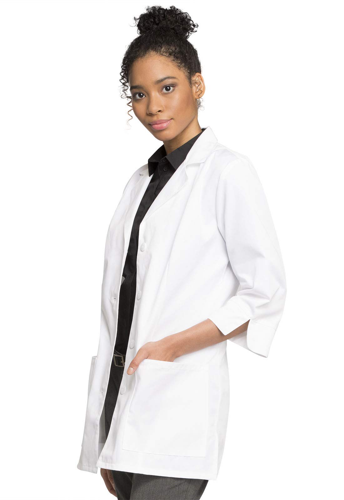 Cherokee Women's Scrubs 30" 3/4 Sleeve Lab Coat, White, Large