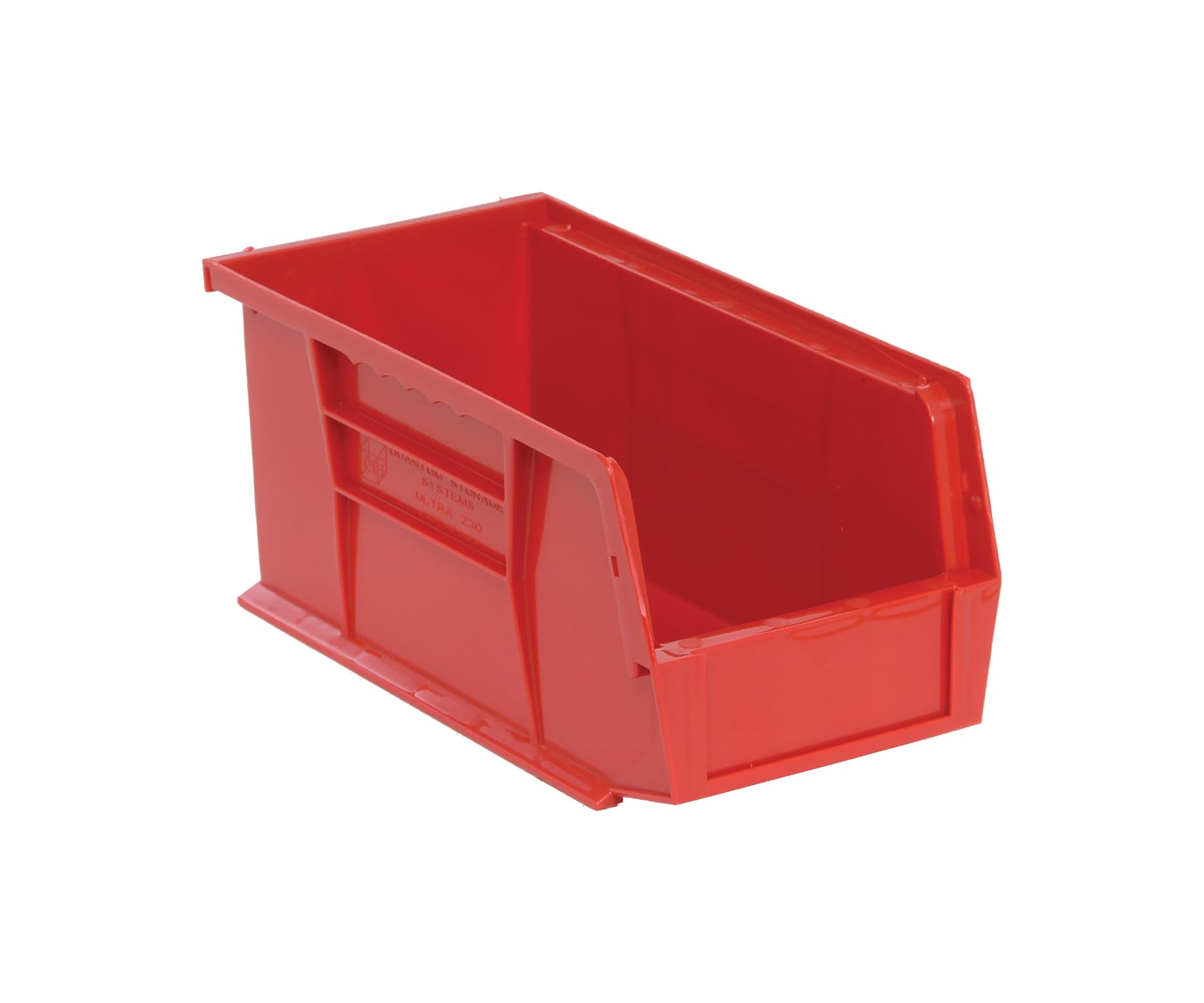 Quantum Storage Systems QUS230 Plastic Storage Stacking Ultra Bin, 10-Inch by 5-Inch by 5-Inch, Red, Case of 12 (QUS230RD)