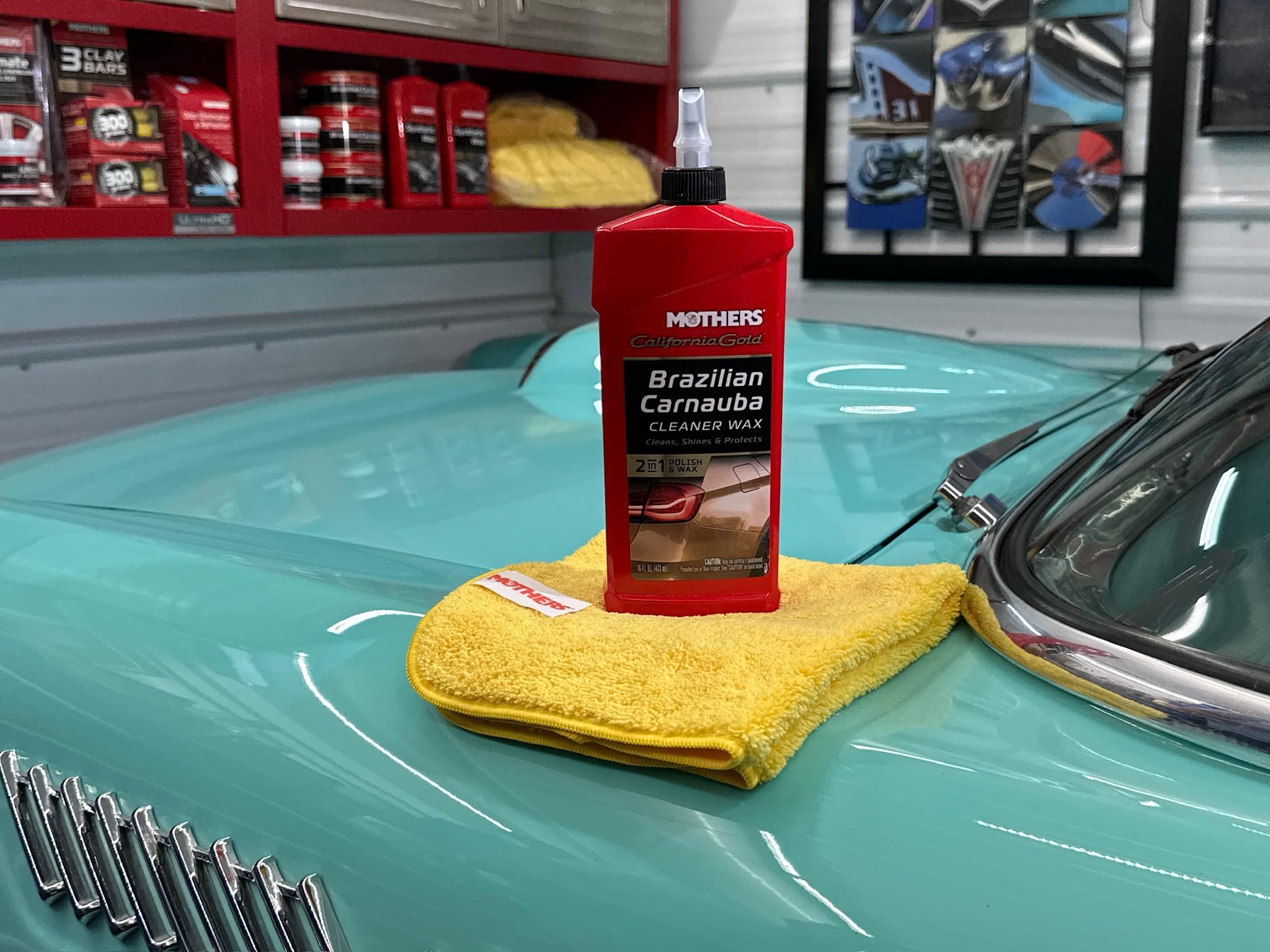 Mothers 05701 California Gold Brazilian Carnauba Cleaner Liquid Wax - 16 oz.