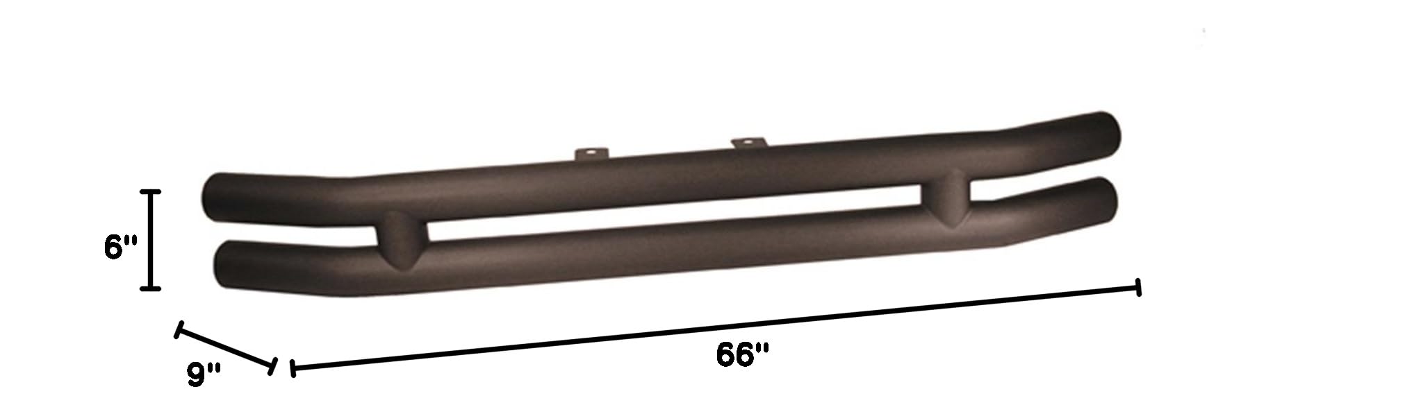 Rugged Ridge Dual Tube Bumper, Front | Mid-Width, Steel, Textured Black | 11561.02 | Fits 1976-1986 Jeep CJ; 1987-2006 Jeep Wrangler YJ/TJ