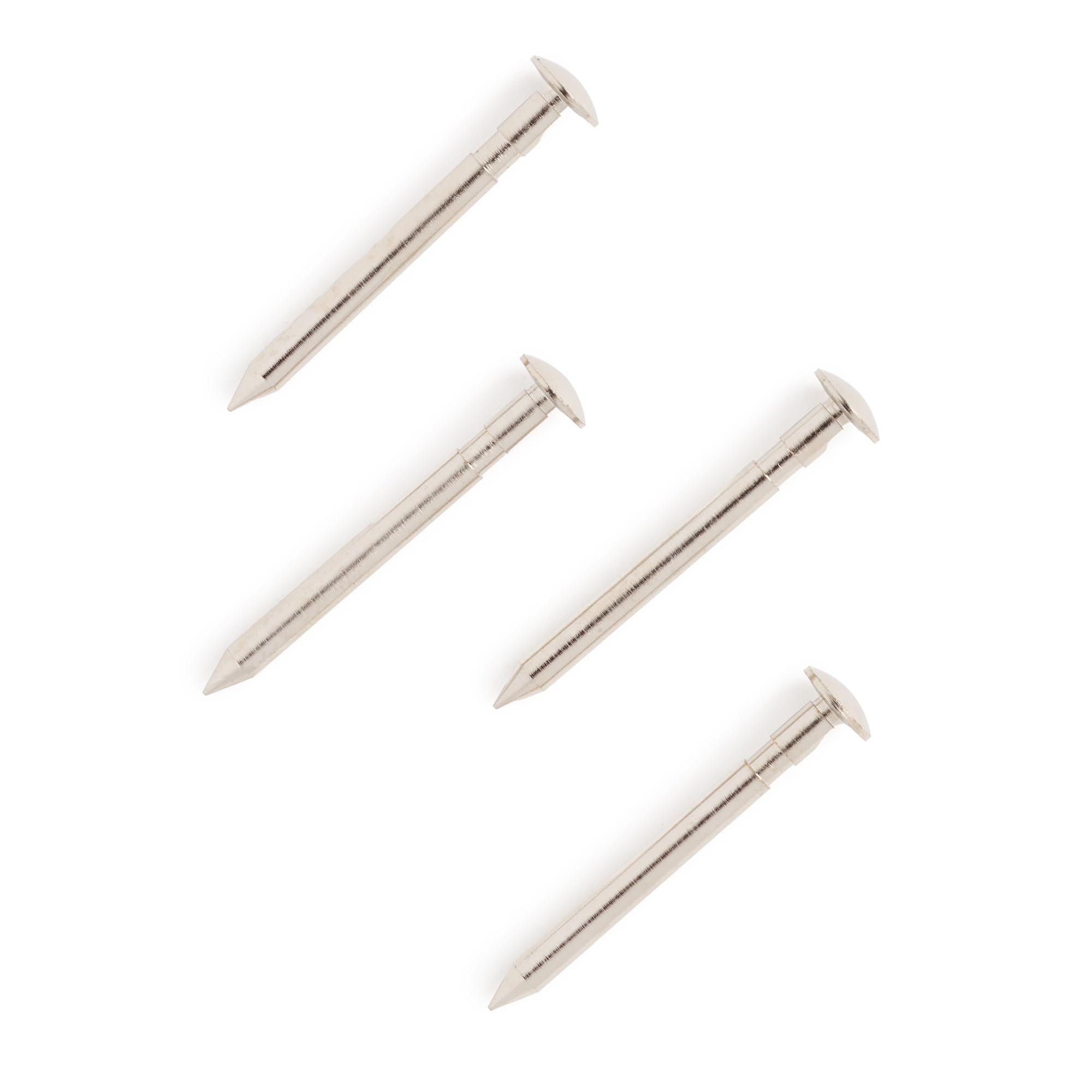 Pinewood Pro Derby Car Machined PRO Polished Speed Axles, Nickel-Plated with 2 Grooves and Angled Head minimizes Friction to get The Fastest axle (4 axles)