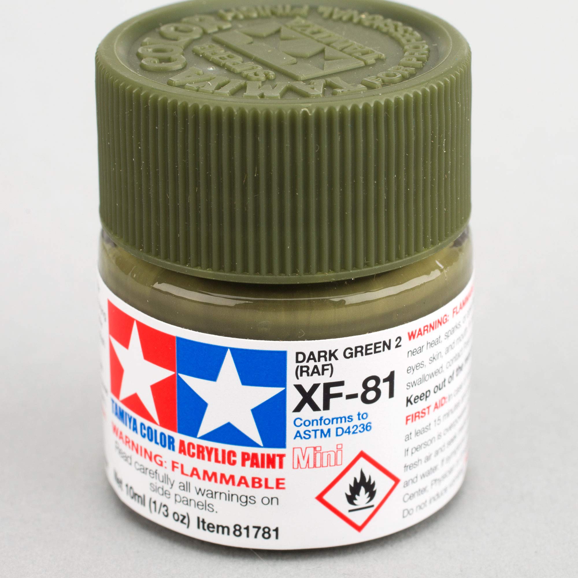 TAMIYA America, Inc Acrylic Mini XF-81 Dark Green 2 RAF 10ml Bottle, TAM81781