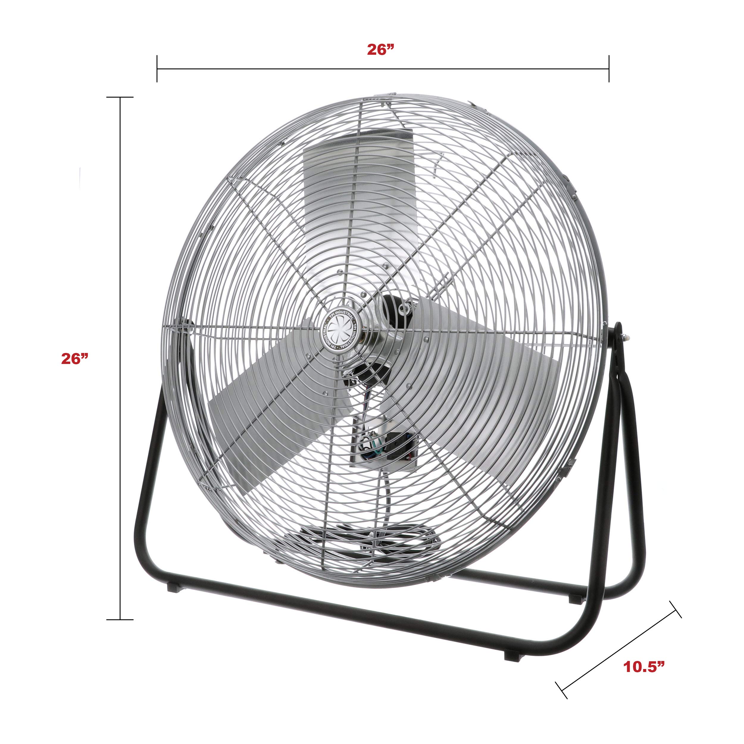 TPI Corporation F24-TE Industrial Workstation Floor Fan, Single Phase, 24" Diameter, 120 Volt