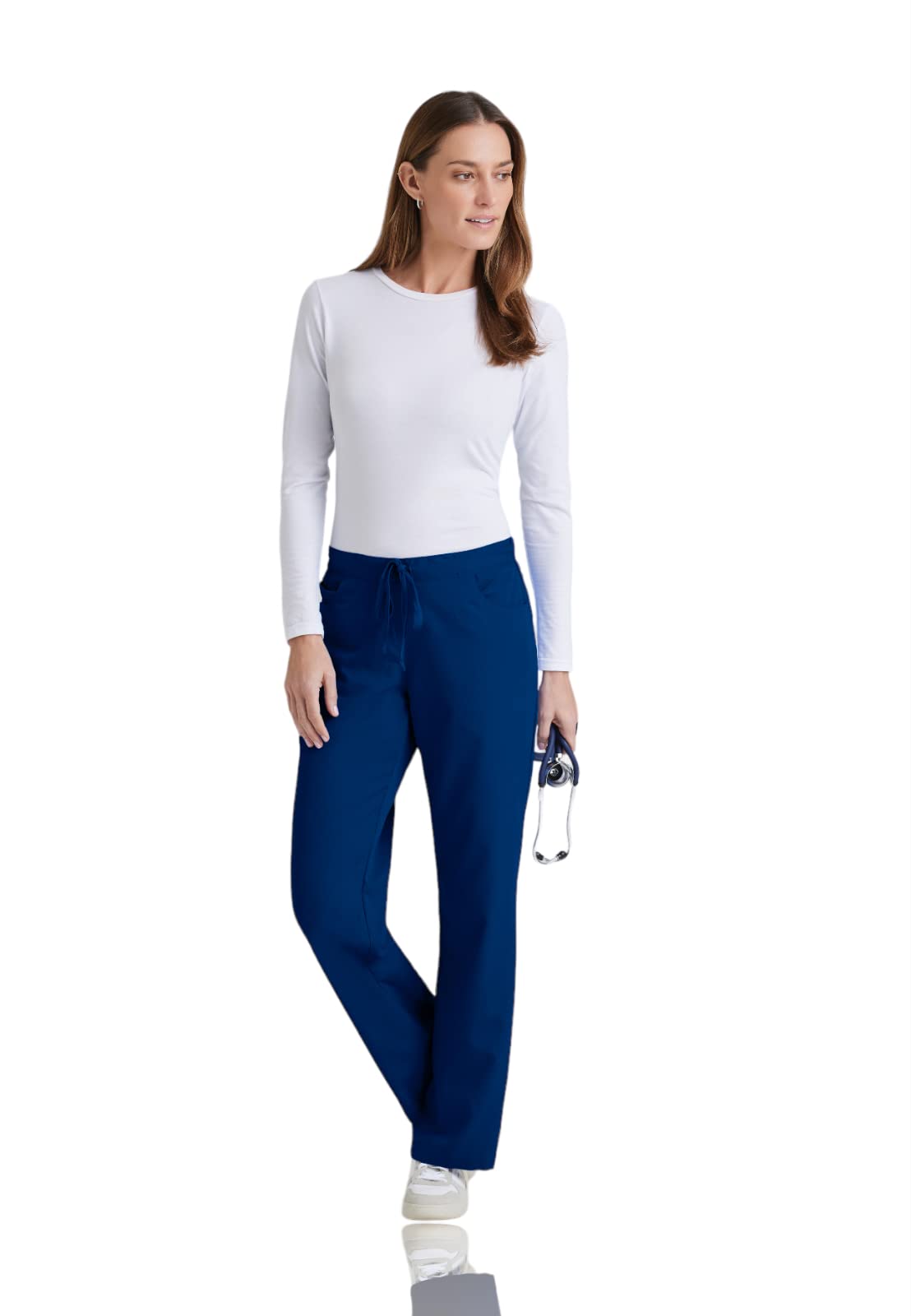 Grey's Anatomy Women's Junior-Fit Five-Pocket Drawstring Scrub Pant - X-Large - Indigo