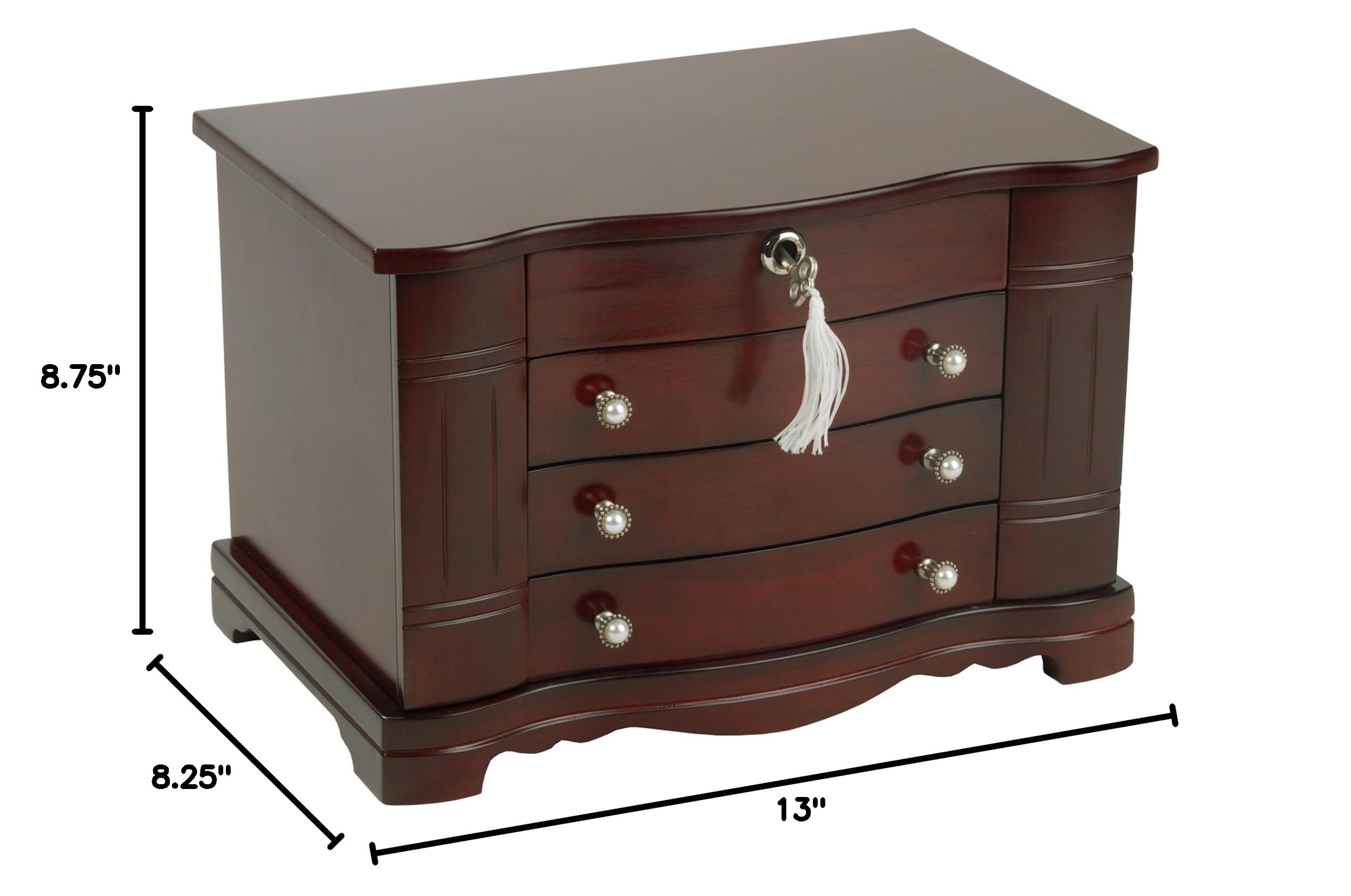 Mele Women's Rita Cherry Finish Jewelry Box Mahogany One Size