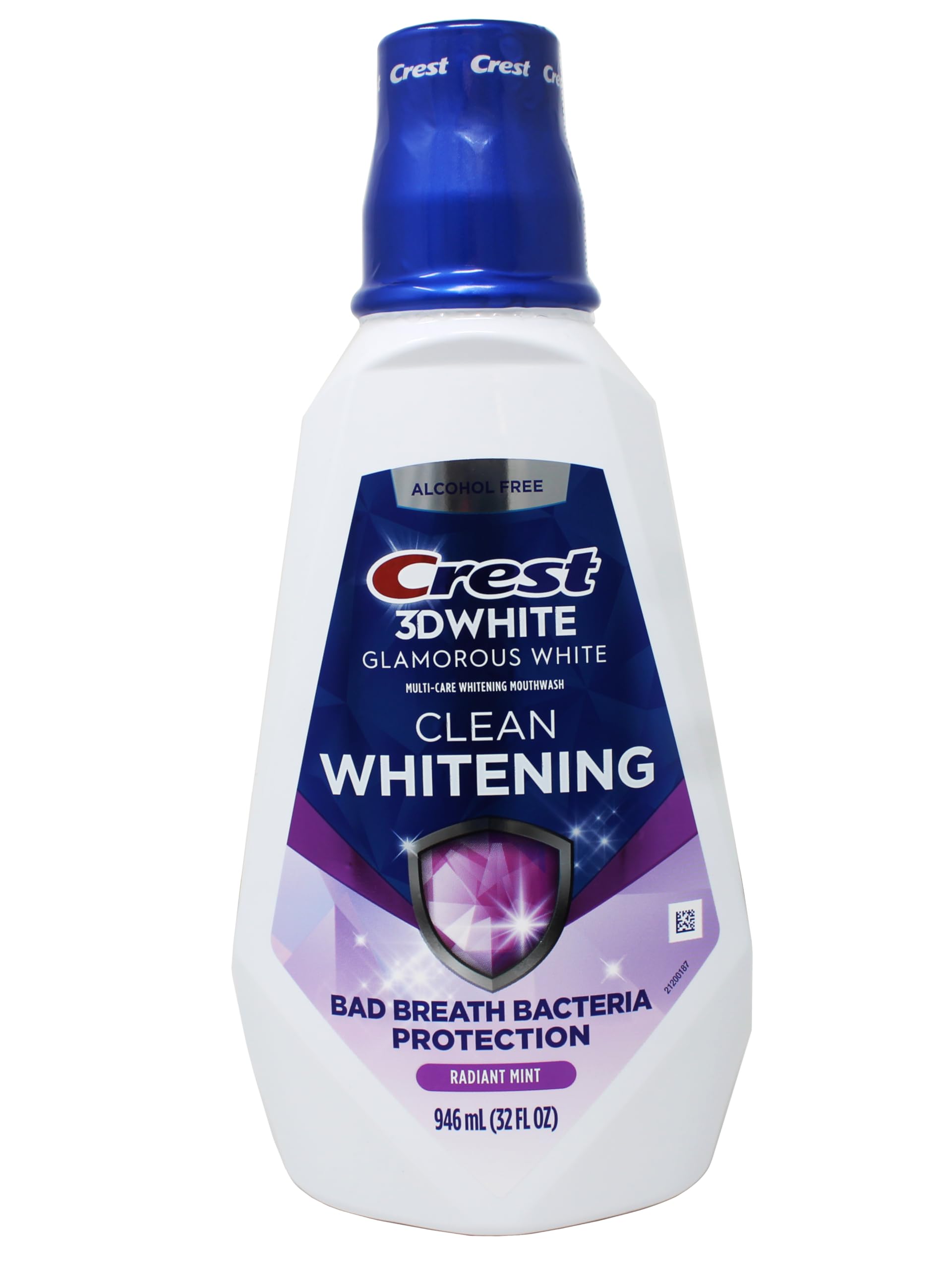 Crest 3D White Glamorous White Mouthwash, Alcohol Free Multi-Care Whitening Mouthwash, Arctic Mint, 32 fl oz (946 mL) - Pack of 3