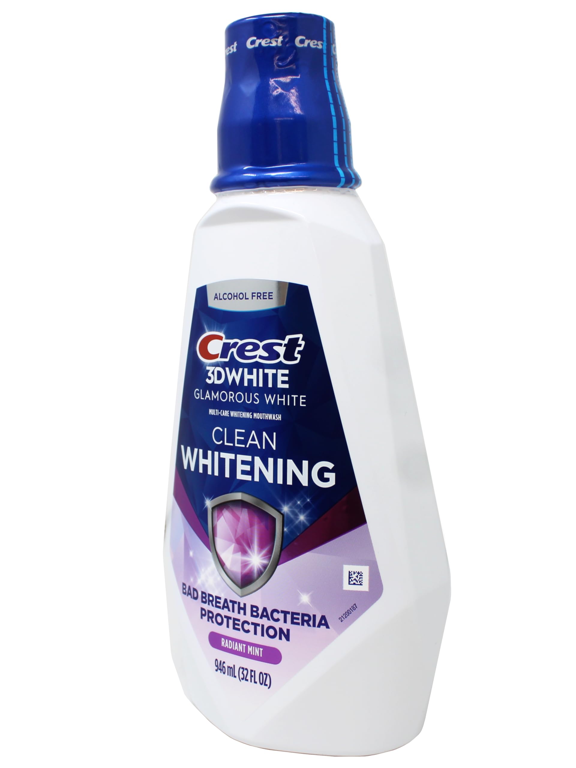 Crest 3D White Glamorous White Mouthwash, Alcohol Free Multi-Care Whitening Mouthwash, Arctic Mint, 32 fl oz (946 mL) - Pack of 3