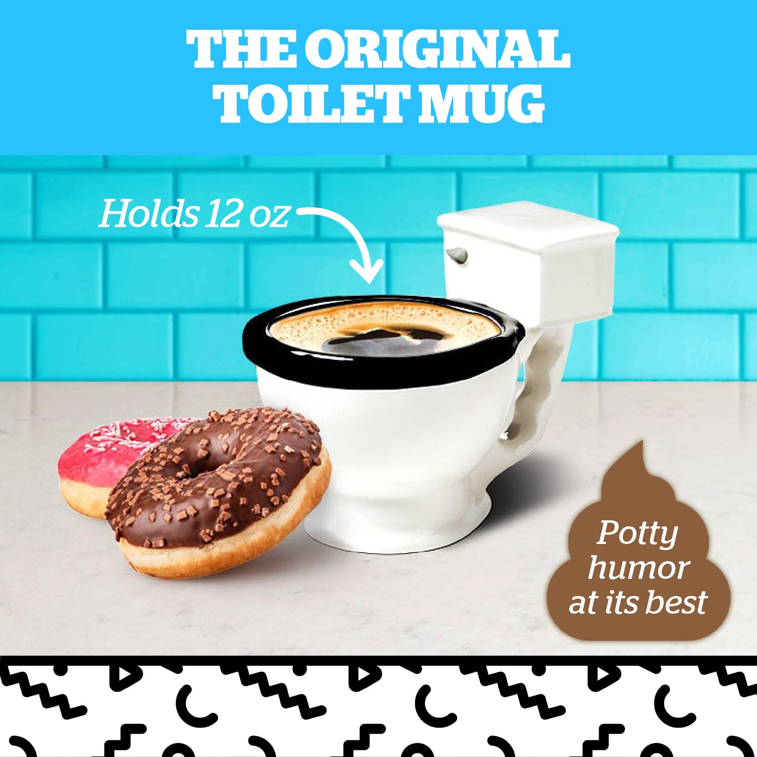 BigMouth Inc. The Original Toilet Mug - Novelty Coffee Mug - Hilarious 12 oz Ceramic Coffee Cup β Perfect for Home or Office, Makes a Great Gag Gift for All Ages