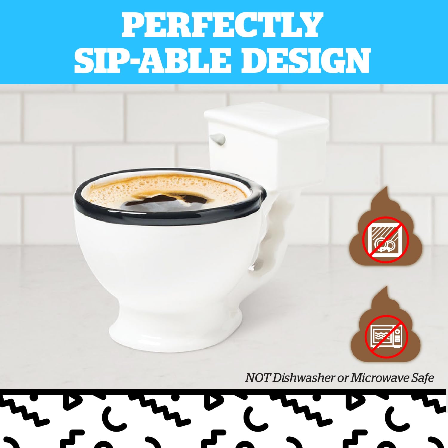 BigMouth Inc. The Original Toilet Mug - Novelty Coffee Mug - Hilarious 12 oz Ceramic Coffee Cup β Perfect for Home or Office, Makes a Great Gag Gift for All Ages