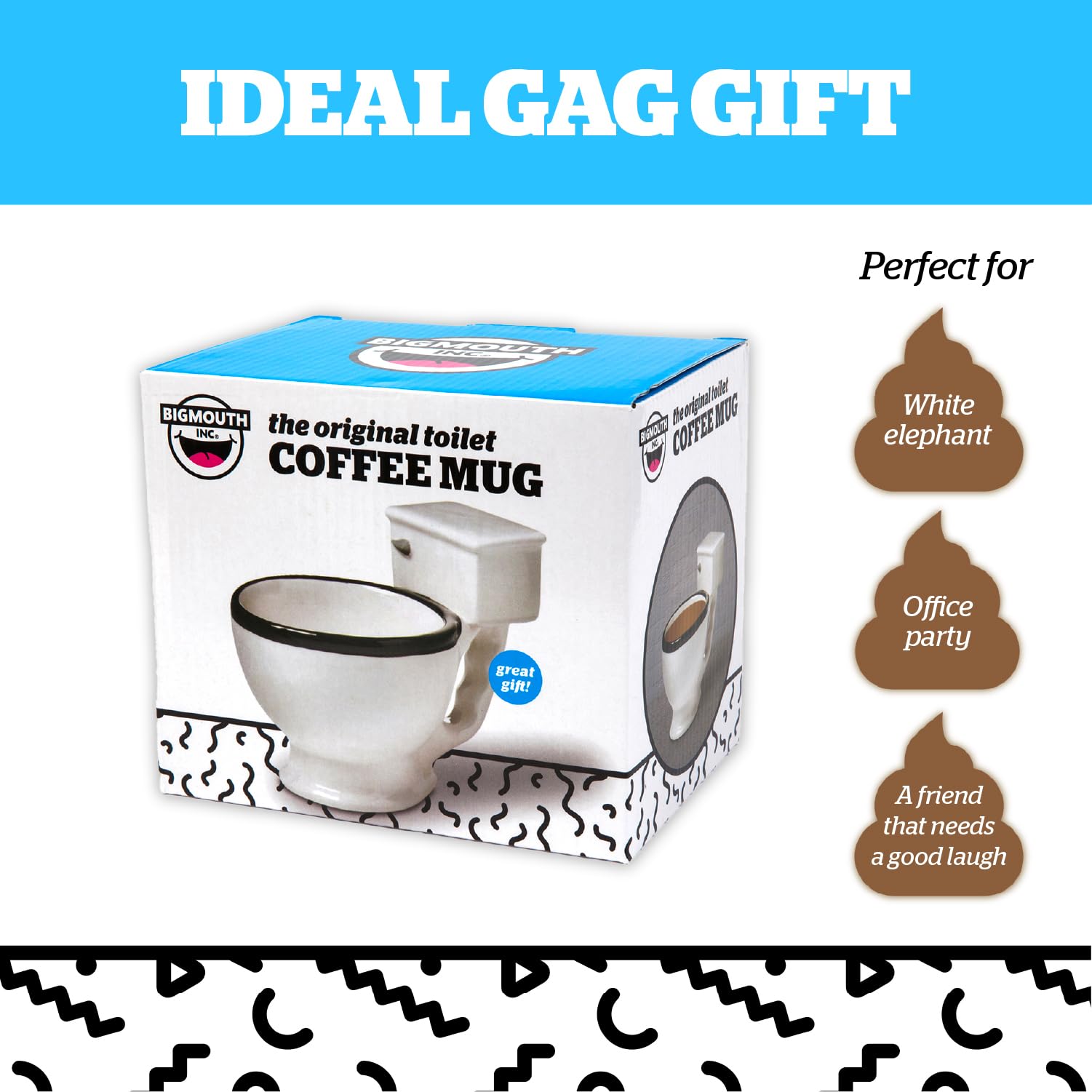 BigMouth Inc. The Original Toilet Mug - Novelty Coffee Mug - Hilarious 12 oz Ceramic Coffee Cup β Perfect for Home or Office, Makes a Great Gag Gift for All Ages