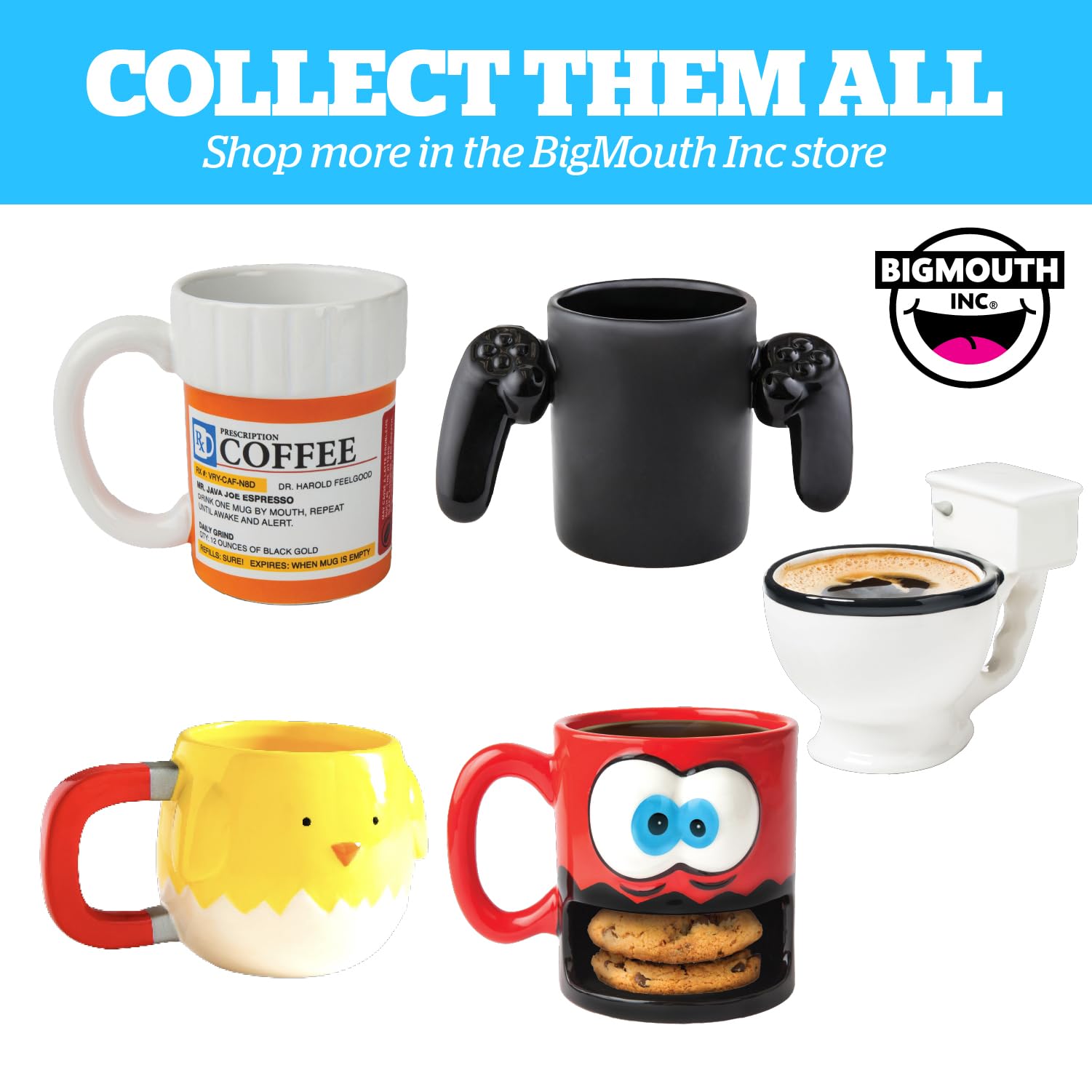 BigMouth Inc. The Original Toilet Mug - Novelty Coffee Mug - Hilarious 12 oz Ceramic Coffee Cup β Perfect for Home or Office, Makes a Great Gag Gift for All Ages